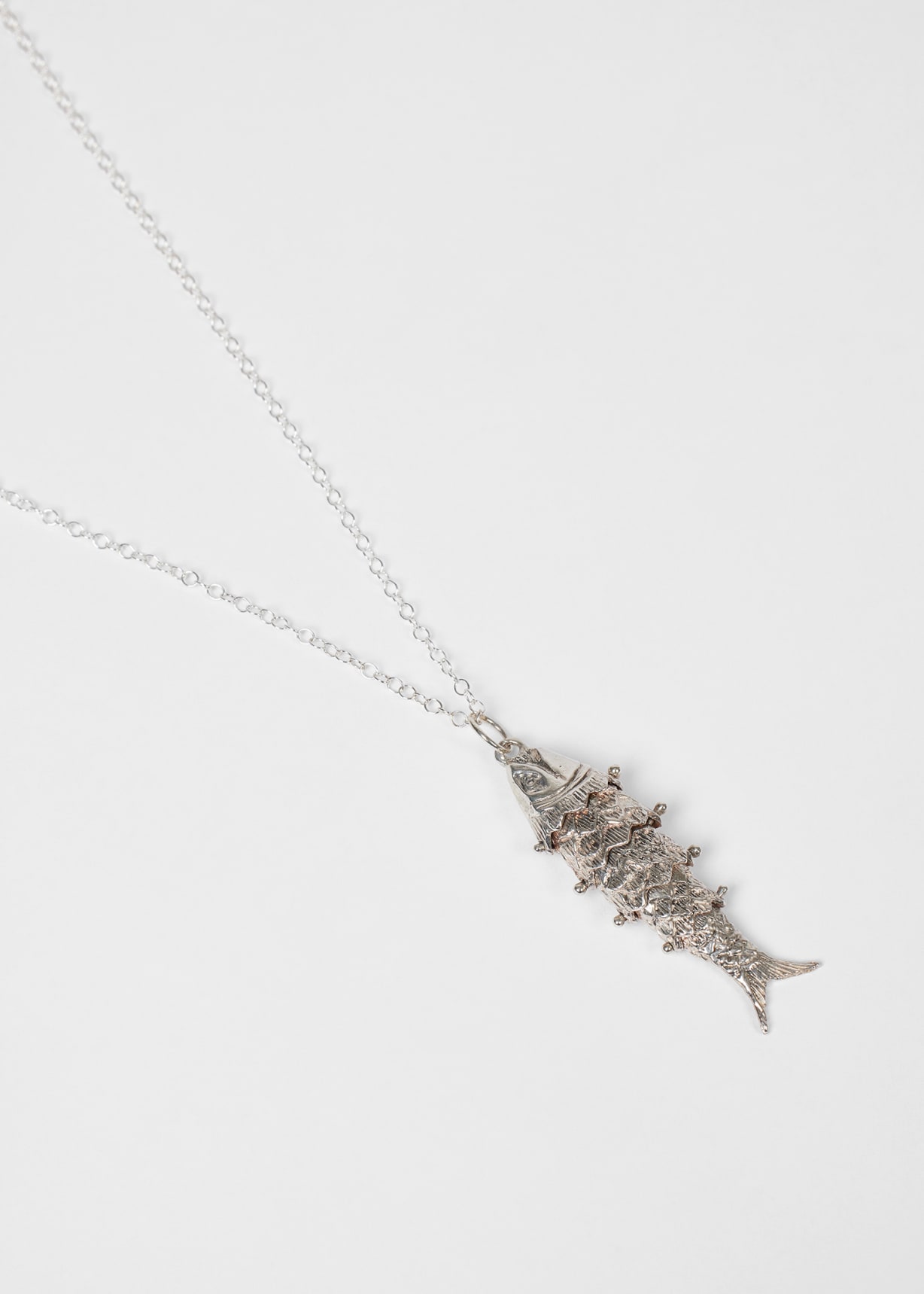 Silver Linings: Articulated Fish Necklace by Baroque Rocks