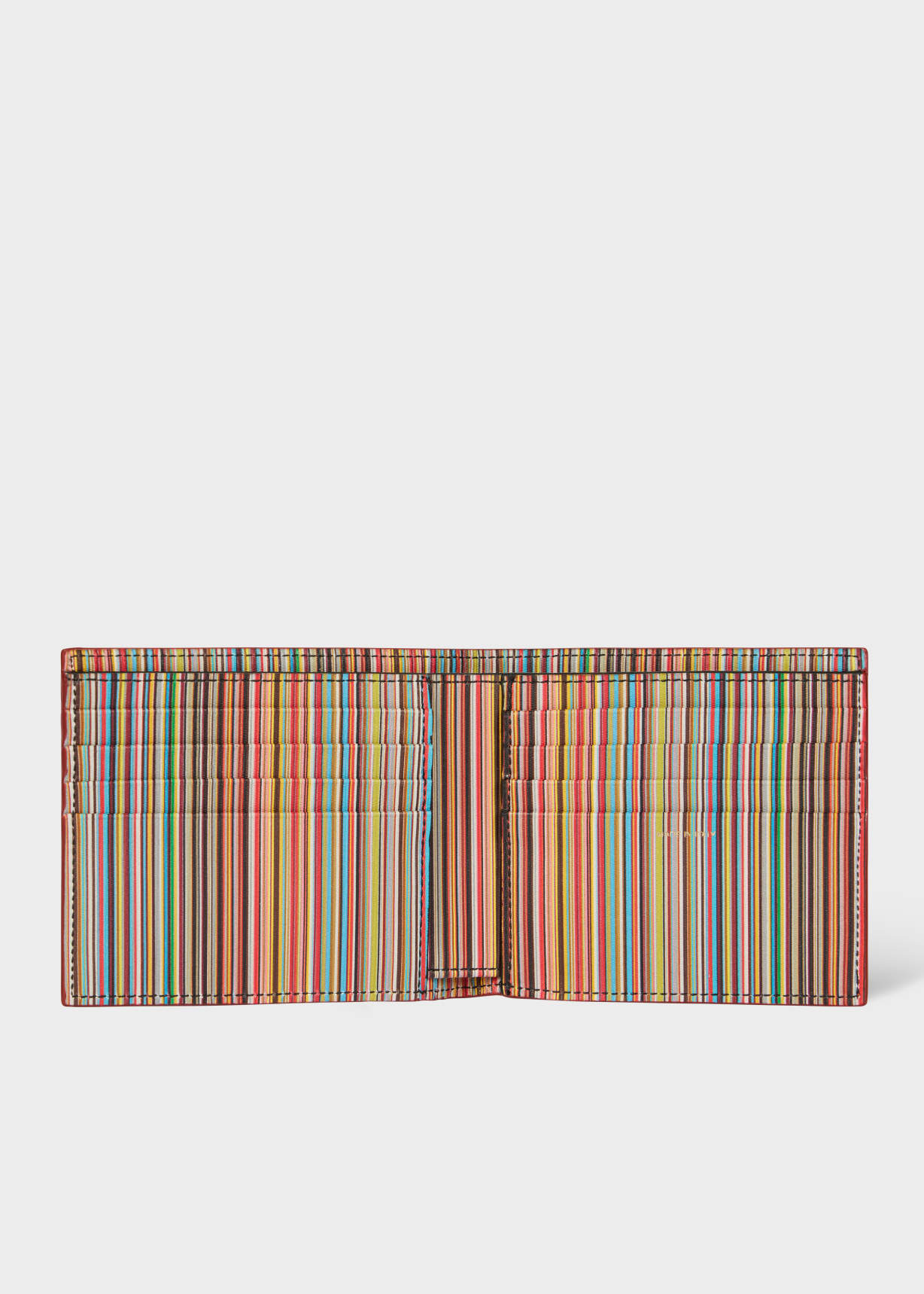 Brick Red Leather 'Signature Stripe' Interior Billfold Wallet