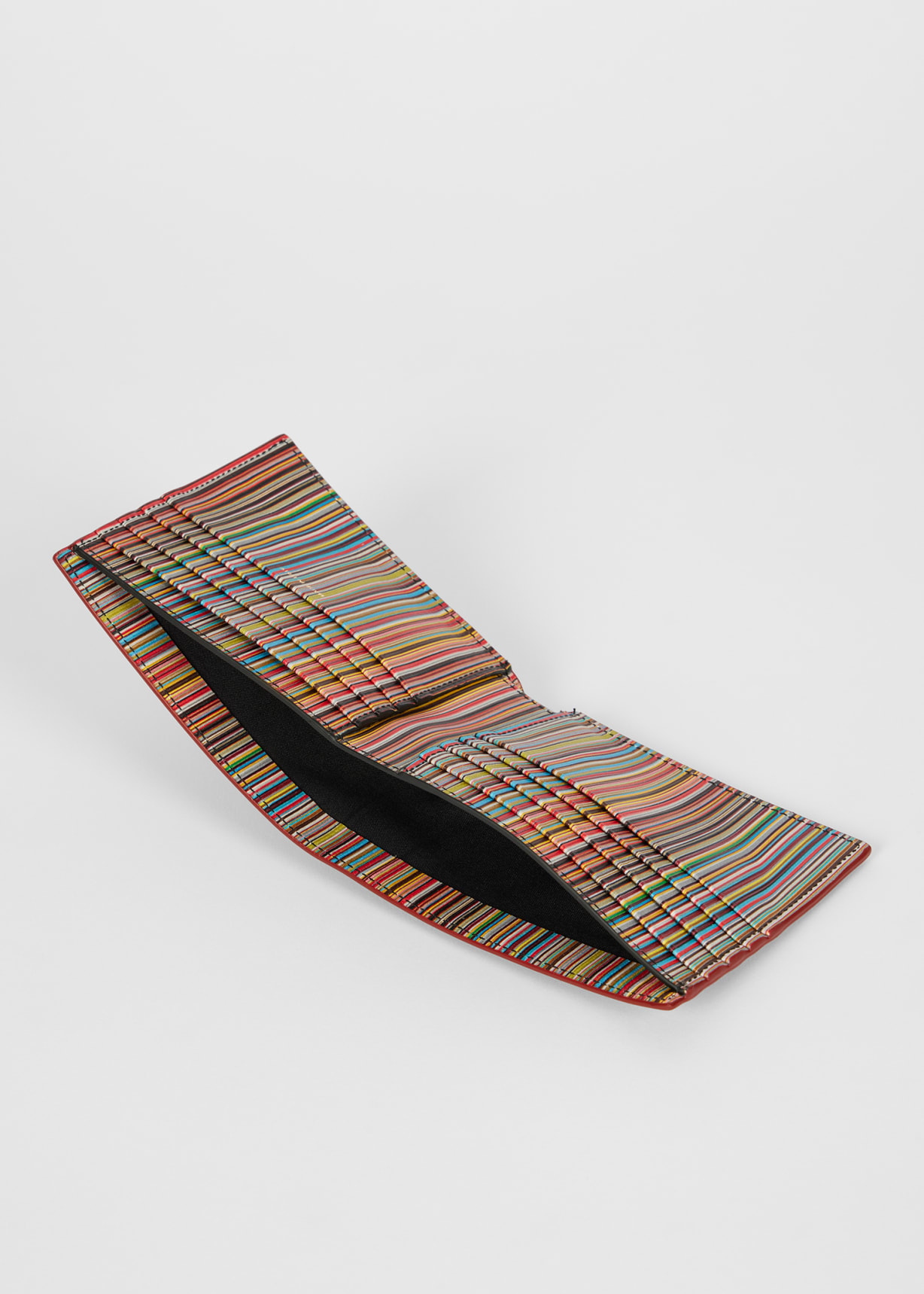Brick Red Leather 'Signature Stripe' Interior Billfold Wallet