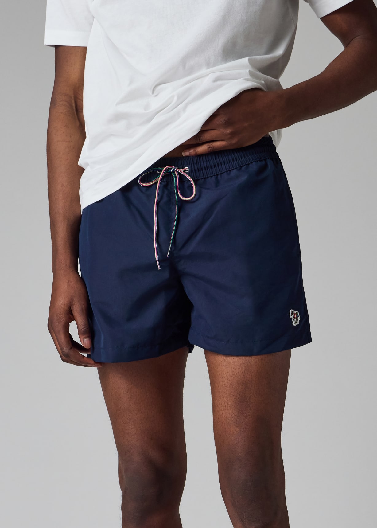 Men's Navy Zebra Logo Swim Shorts