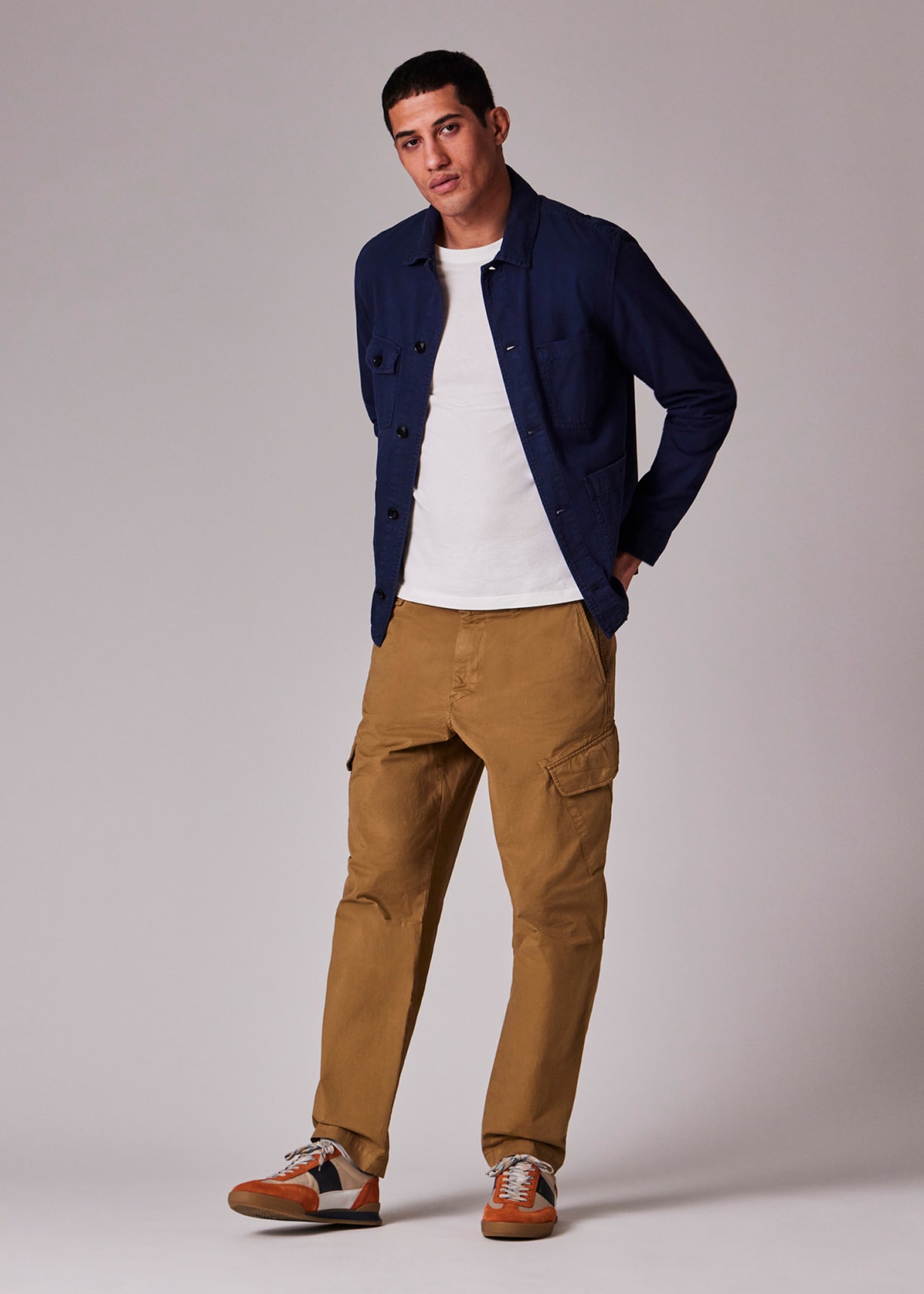 Men's Light Brown 'Broad Stripe Zebra' Cargo Trousers