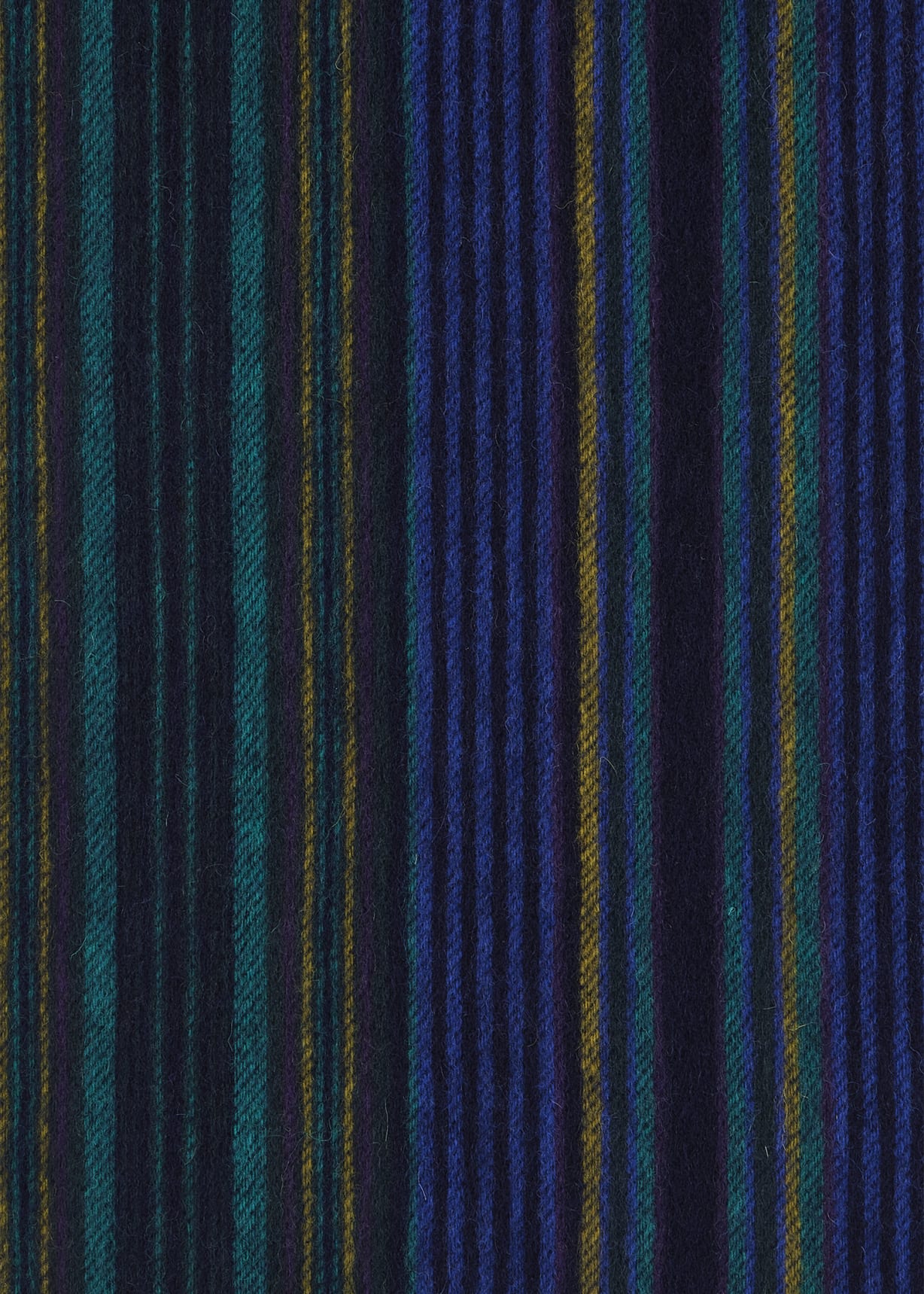 Navy Tonal Stripe Lambswool Scarf