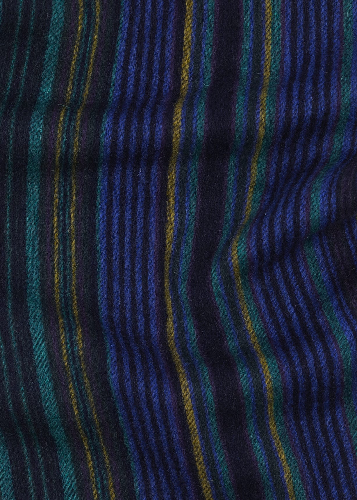 Navy Tonal Stripe Lambswool Scarf