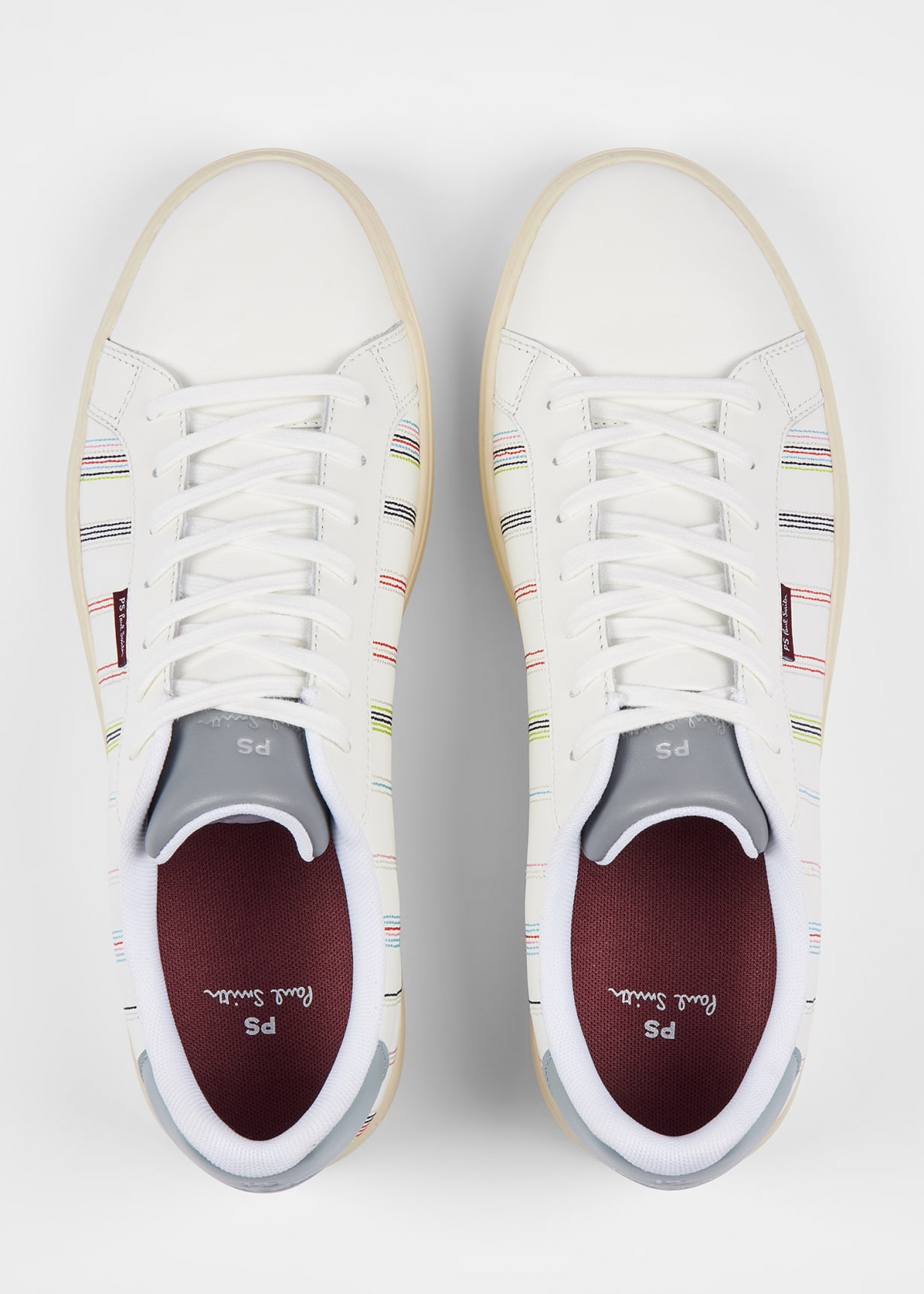 Men's White Leather 'Rex Embroidery' Trainers