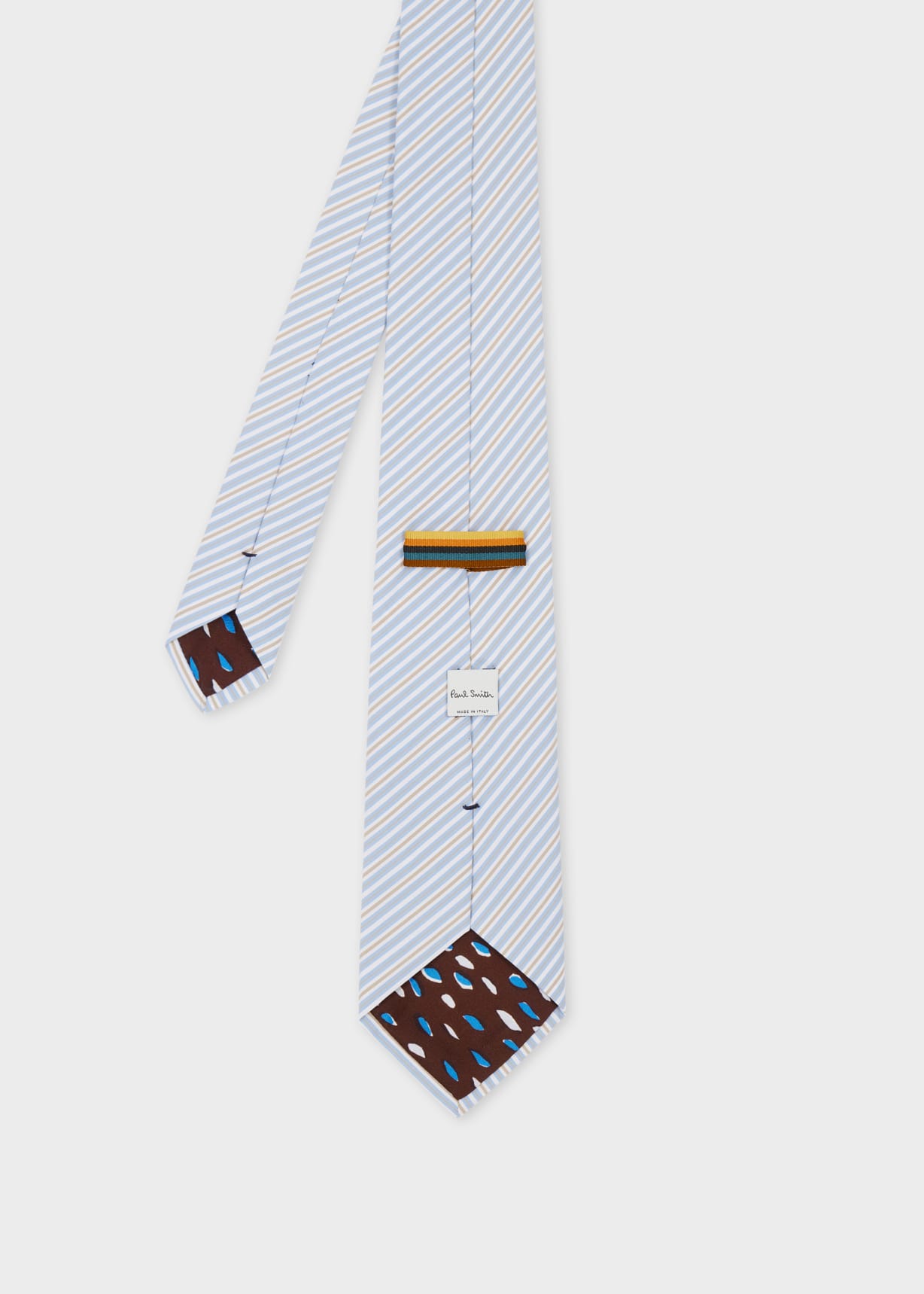 Pale Blue Cotton Multistripe Tie Paul Smith