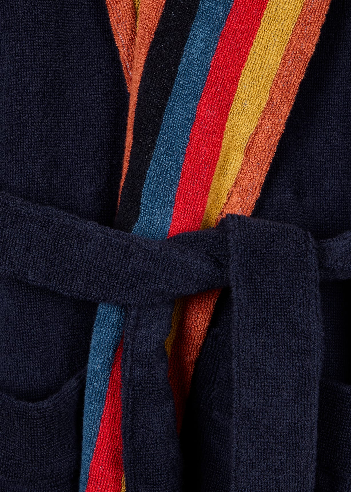 Men's Navy Cotton 'Artist Stripe' Dressing Gown