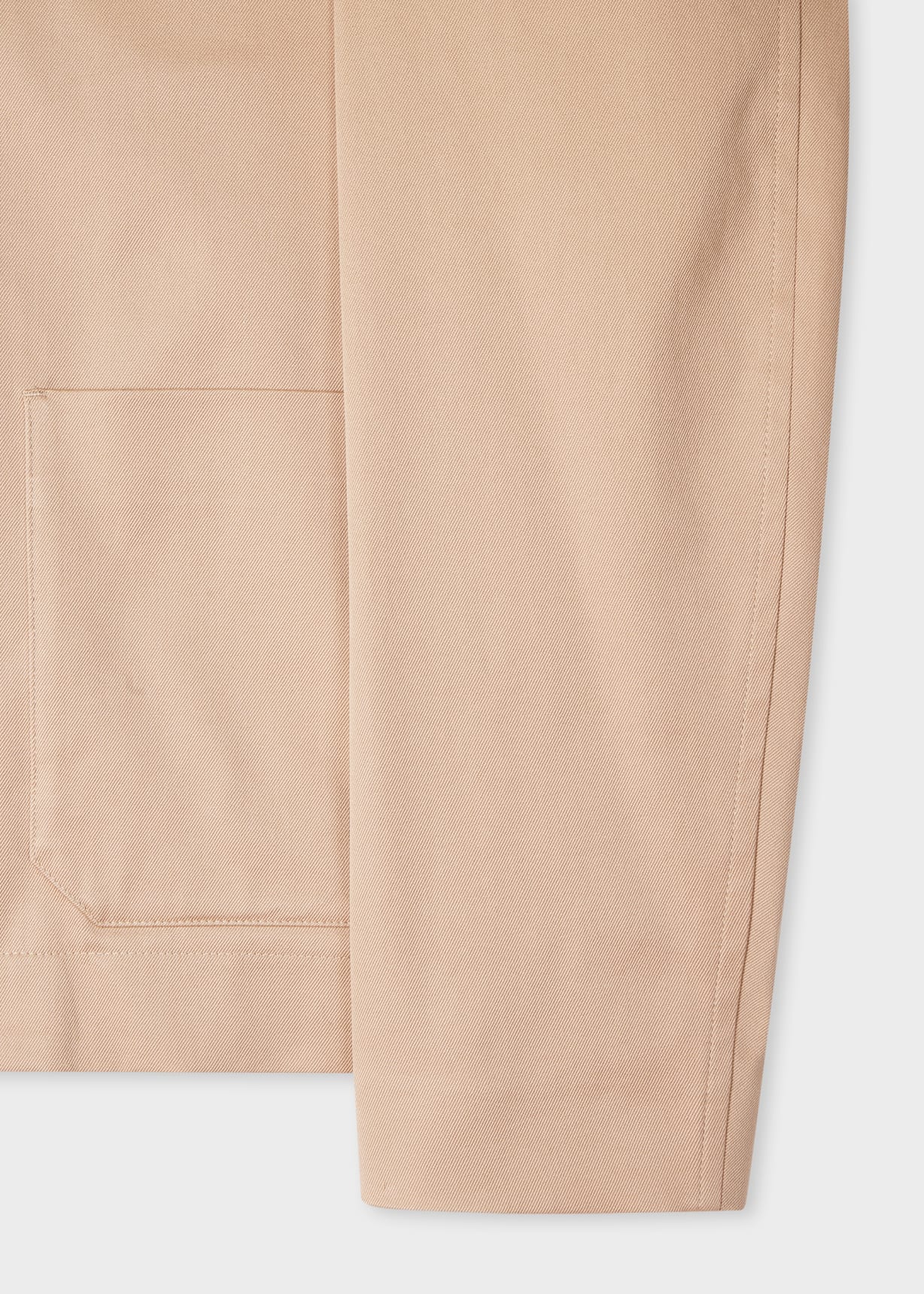 Men's Tan Stretch Cotton-Twill Short Zip Jacket
