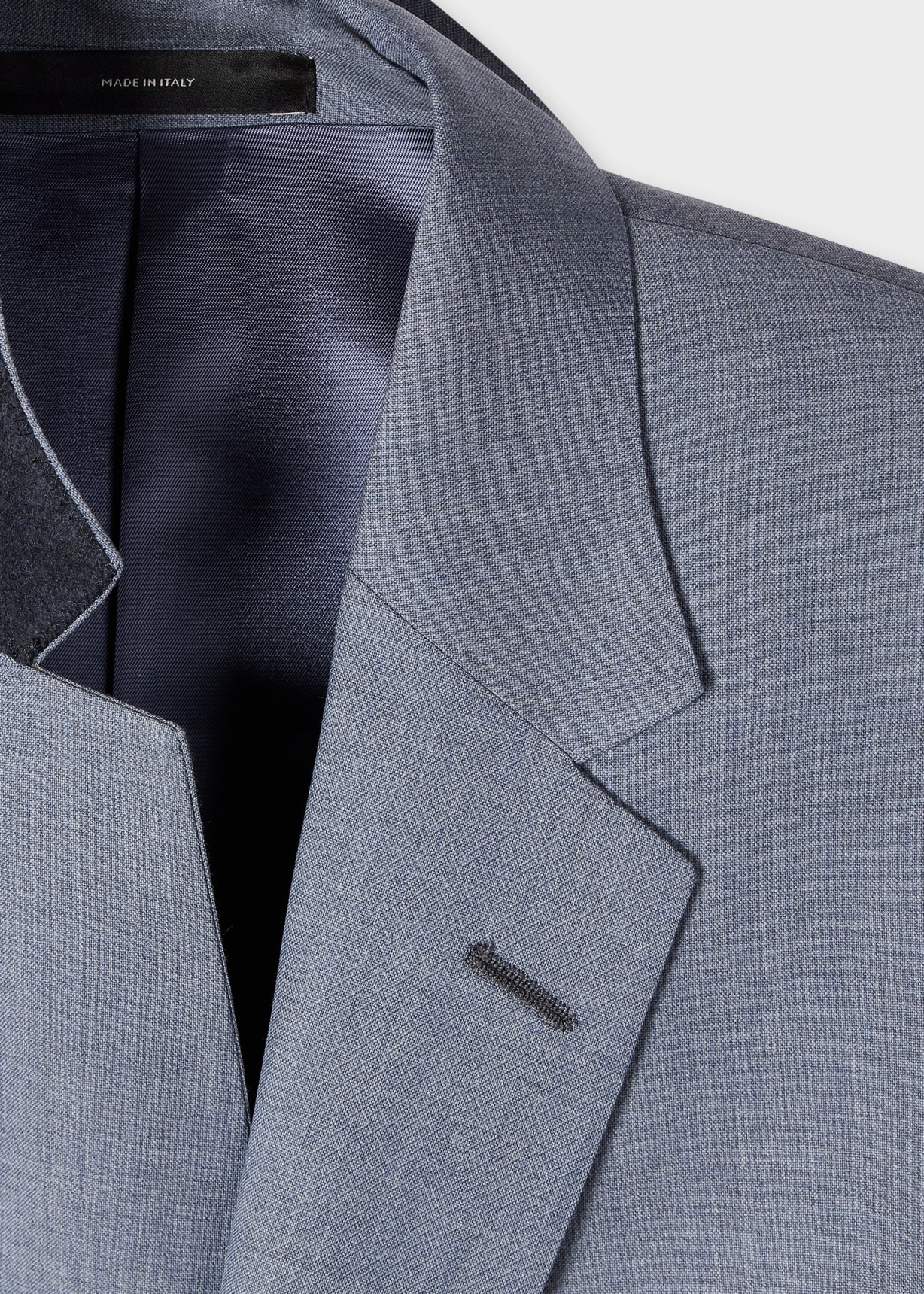 Men's Tailored-Fit Blue Marl Tropical Wool Suit