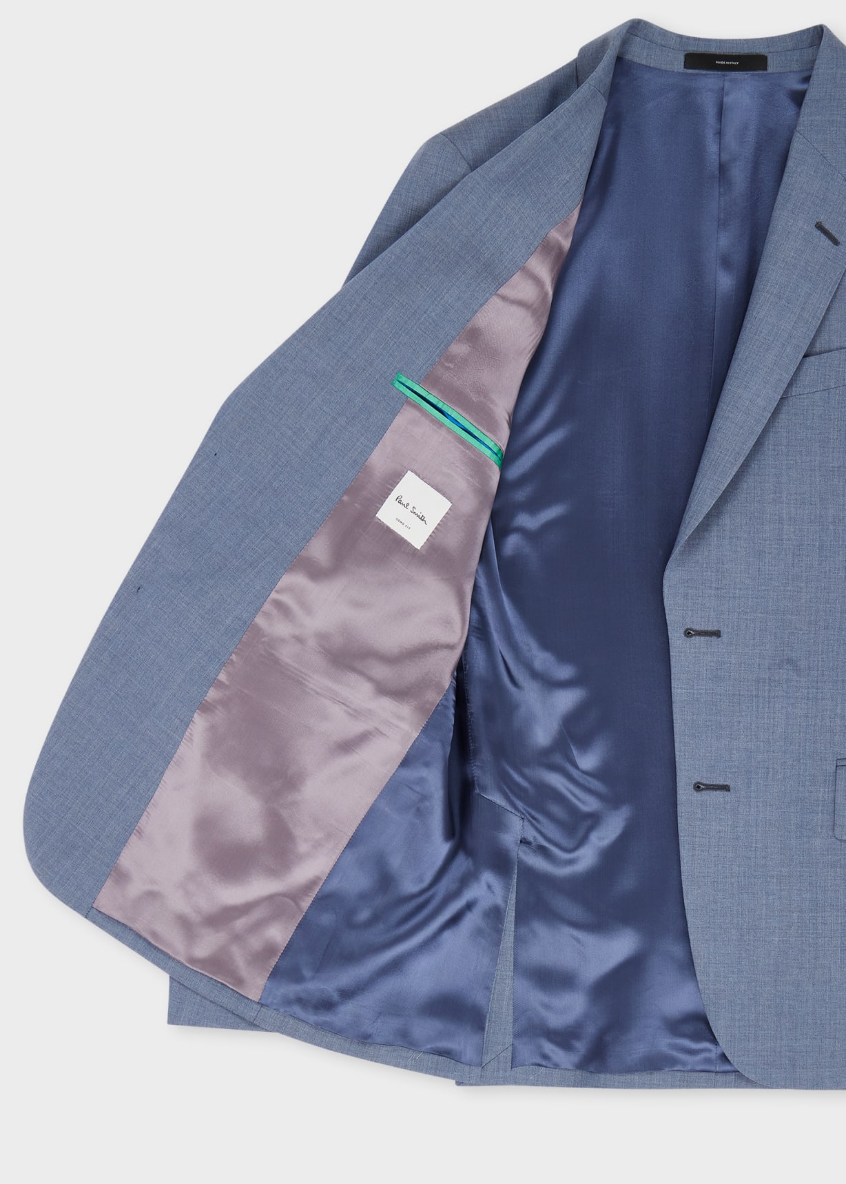 Men's Tailored-Fit Blue Marl Tropical Wool Suit