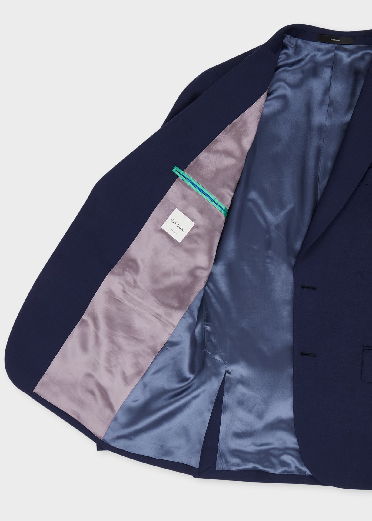 Men's Tailored-Fit Navy Tropical Wool Suit