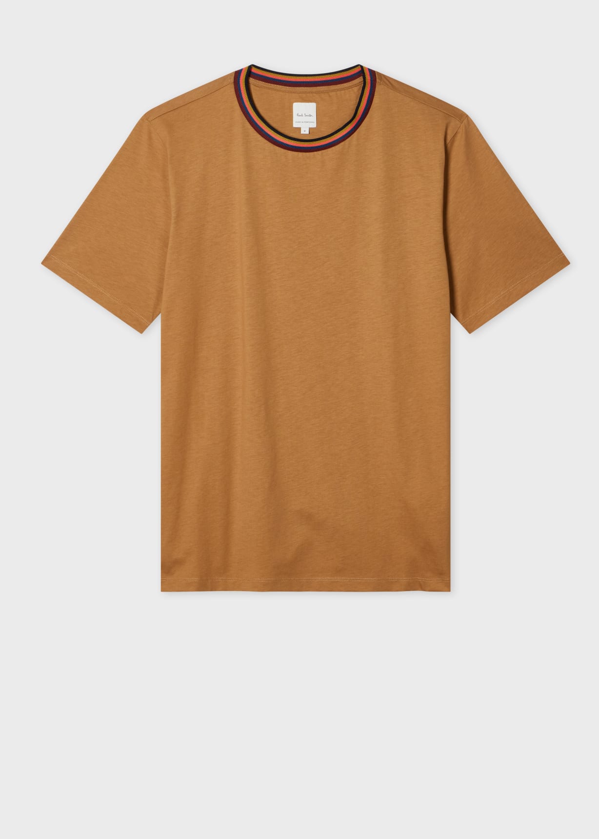 Men's Tan 'Artist Stripe' Collar T-Shirt