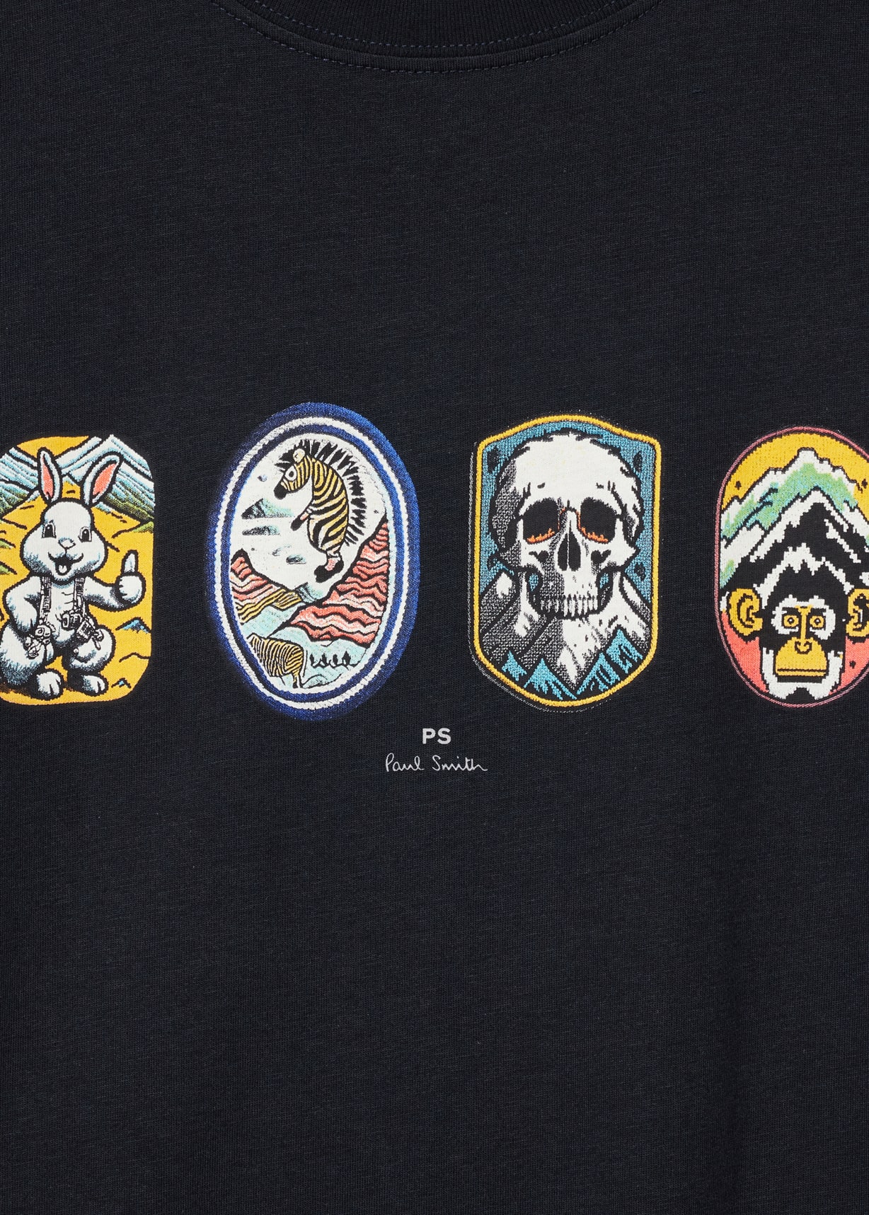 Men's Regular-Fit Navy 'Badges' T-Shirt