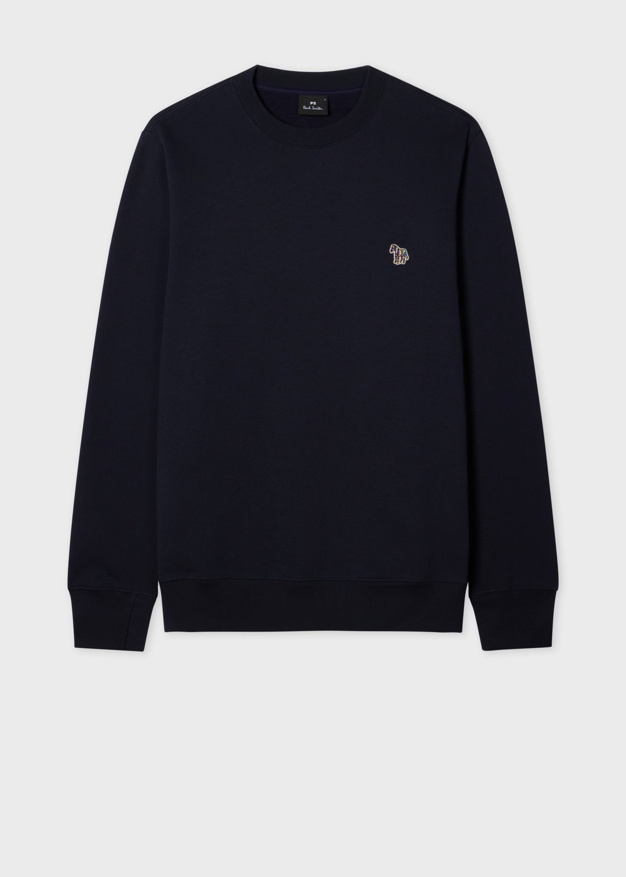 Navy Blue Zebra Logo Cotton Sweatshirt