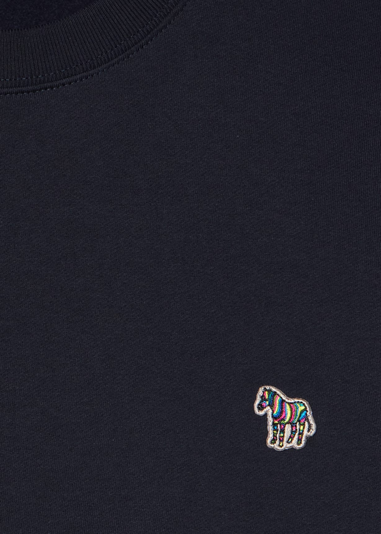 Navy Blue Zebra Logo Cotton Sweatshirt