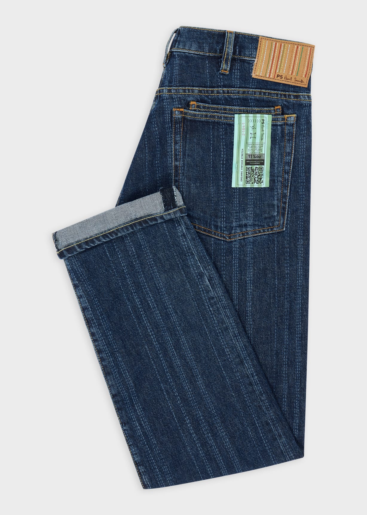 Men's Relaxed Tapered-Fit Laser Stripe Jeans