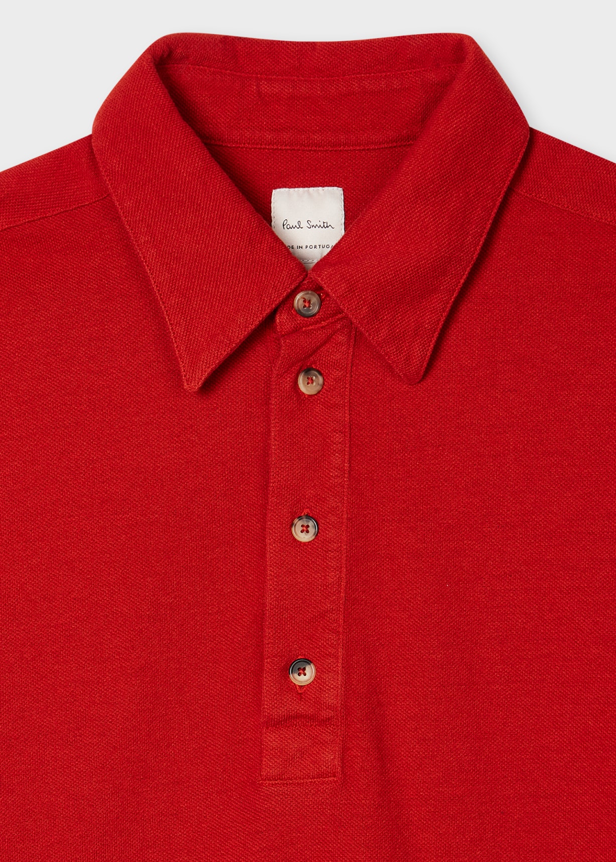 Men's Red Cotton-Linen Polo Shirt