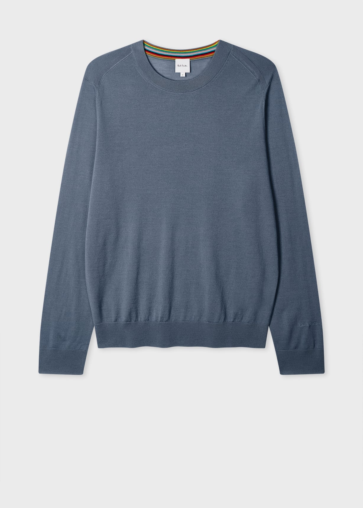 Men's Stone Blue Merino Wool Sweater