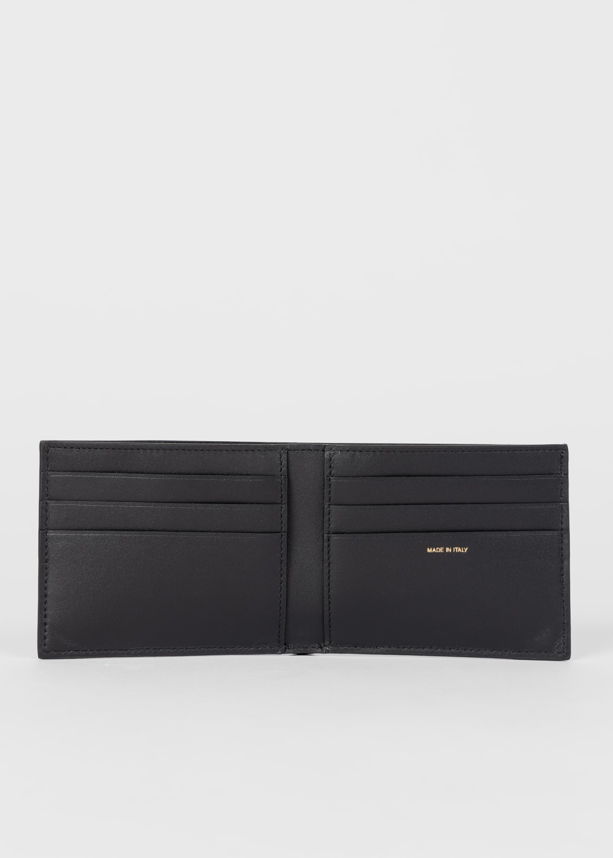 Men's Black Panelled Leather Billfold Wallet