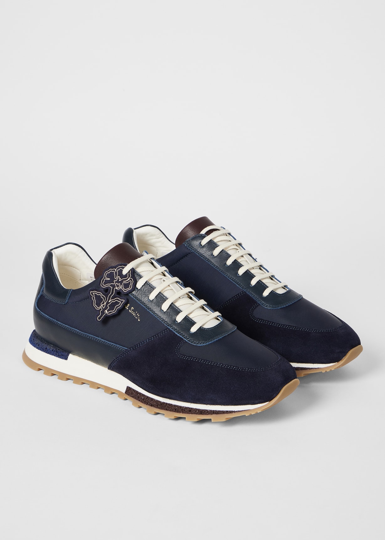 Men's Blue 'Velo' Mixed Retro Trainers