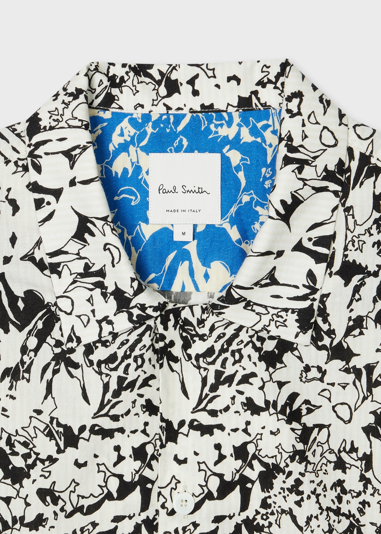 Men's Regular-Fit Black And White 'Avant Garden' Print Short-Sleeve Shirt