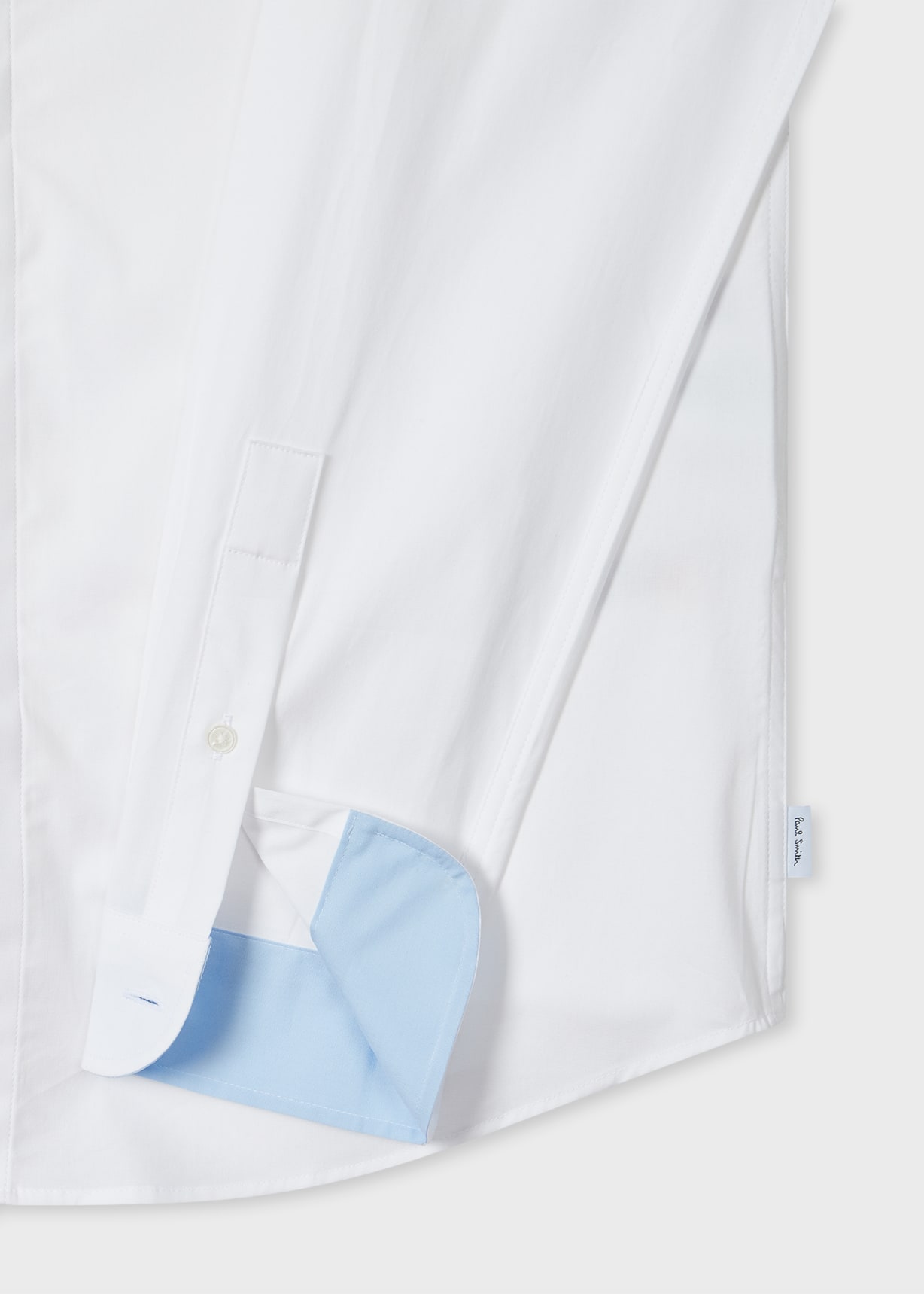 Men's Tailored-Fit White Shirt With Embroidered Stripe Placket