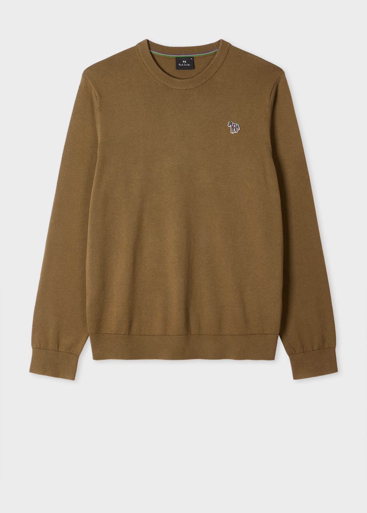 Khaki Organic Cotton Zebra Logo Sweater