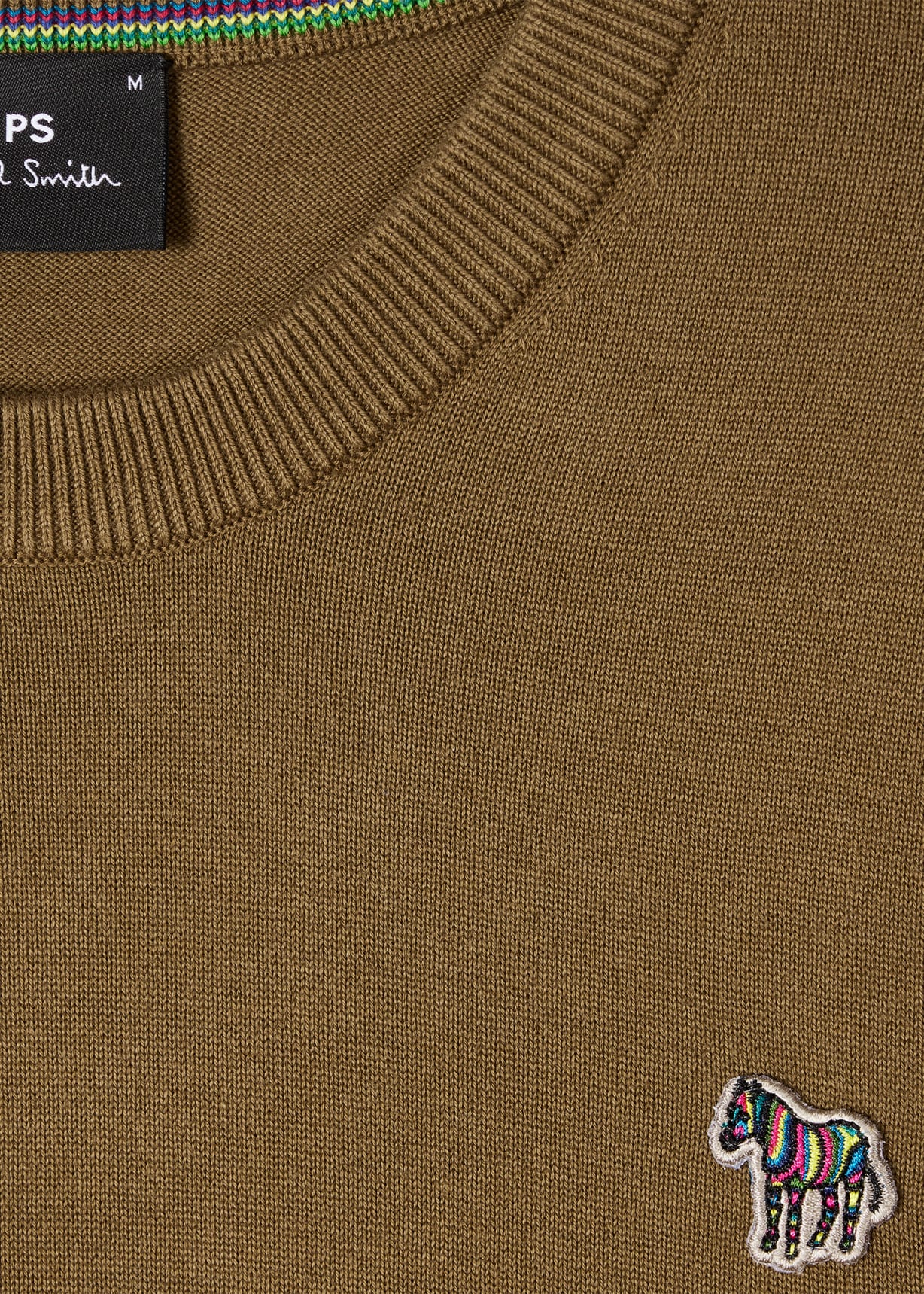 Khaki Organic Cotton Zebra Logo Sweater