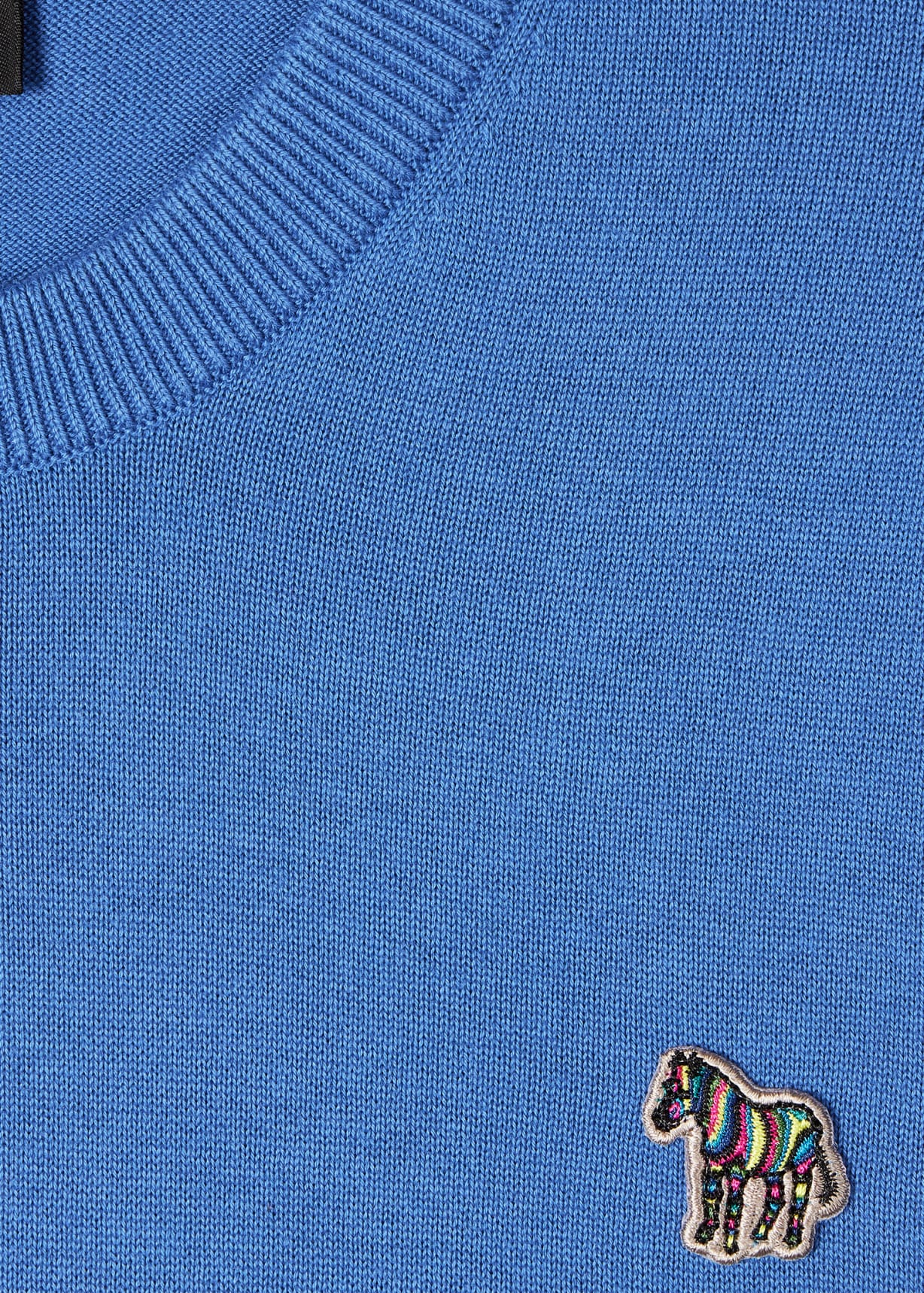 Bright Blue Organic Cotton Zebra Logo Sweater
