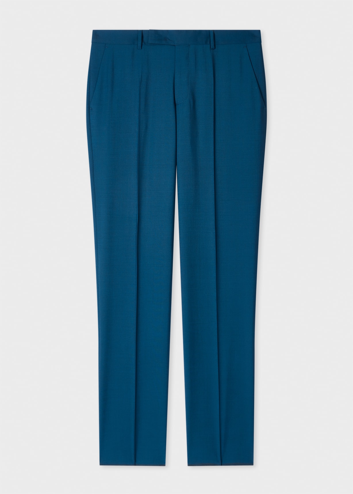 Men's Tailored-Fit Petrol Blue Wool-Mohair Suit