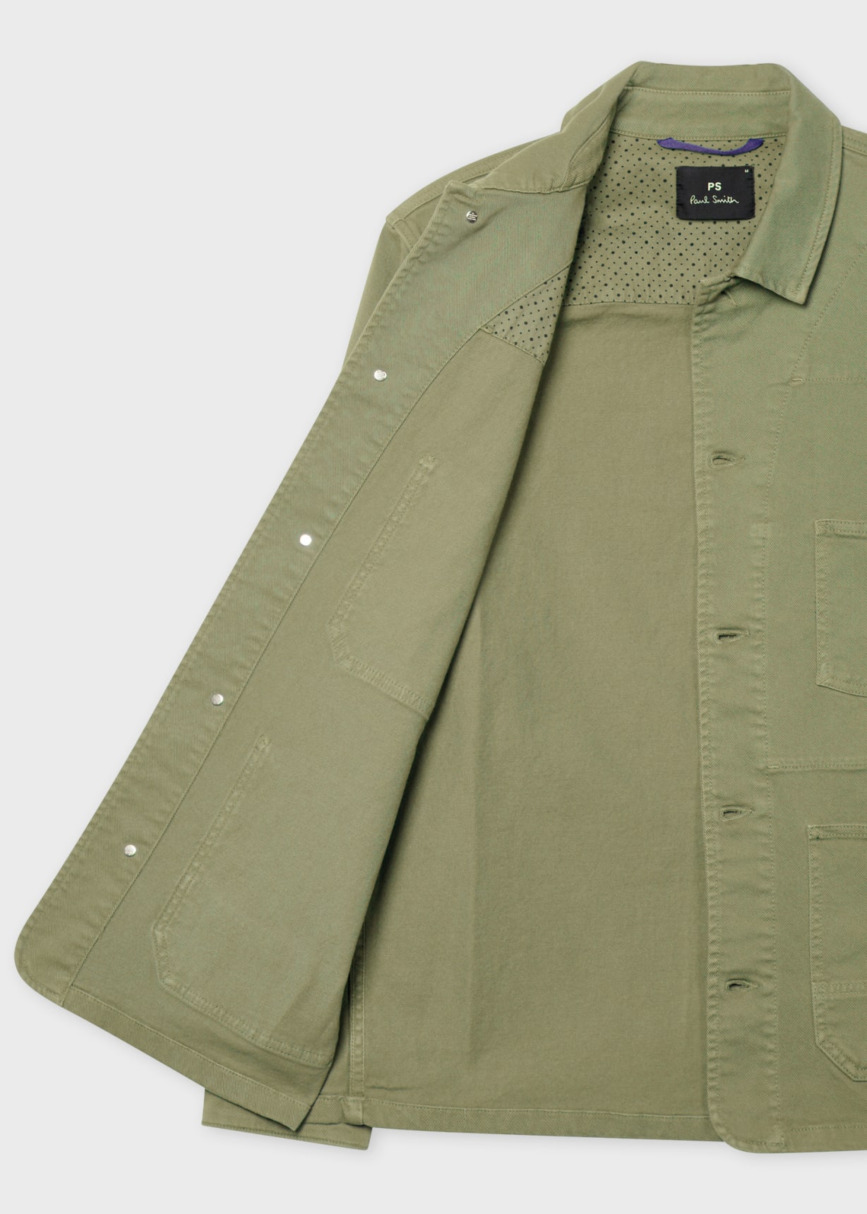 Men's Khaki Stretch Cotton-Twill Chore Jacket