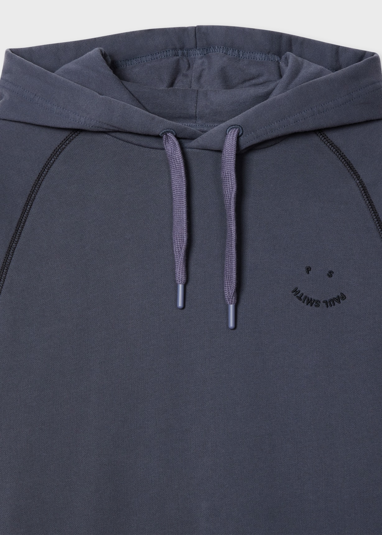 Men's Grey Organic Cotton 'PS Happy' Embroidered Hoodie