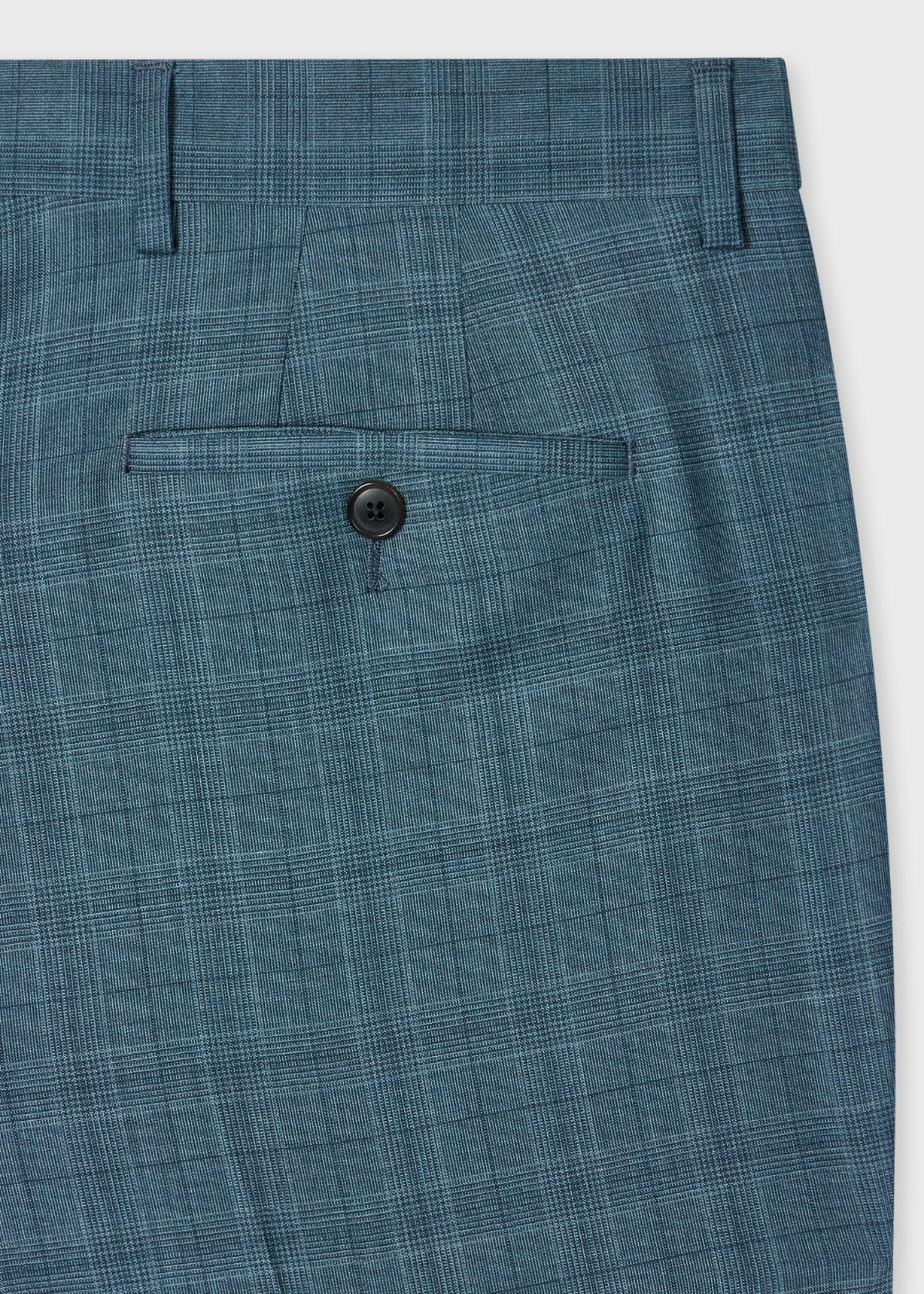 Men's Tailored-Fit Teal Check Wool Suit