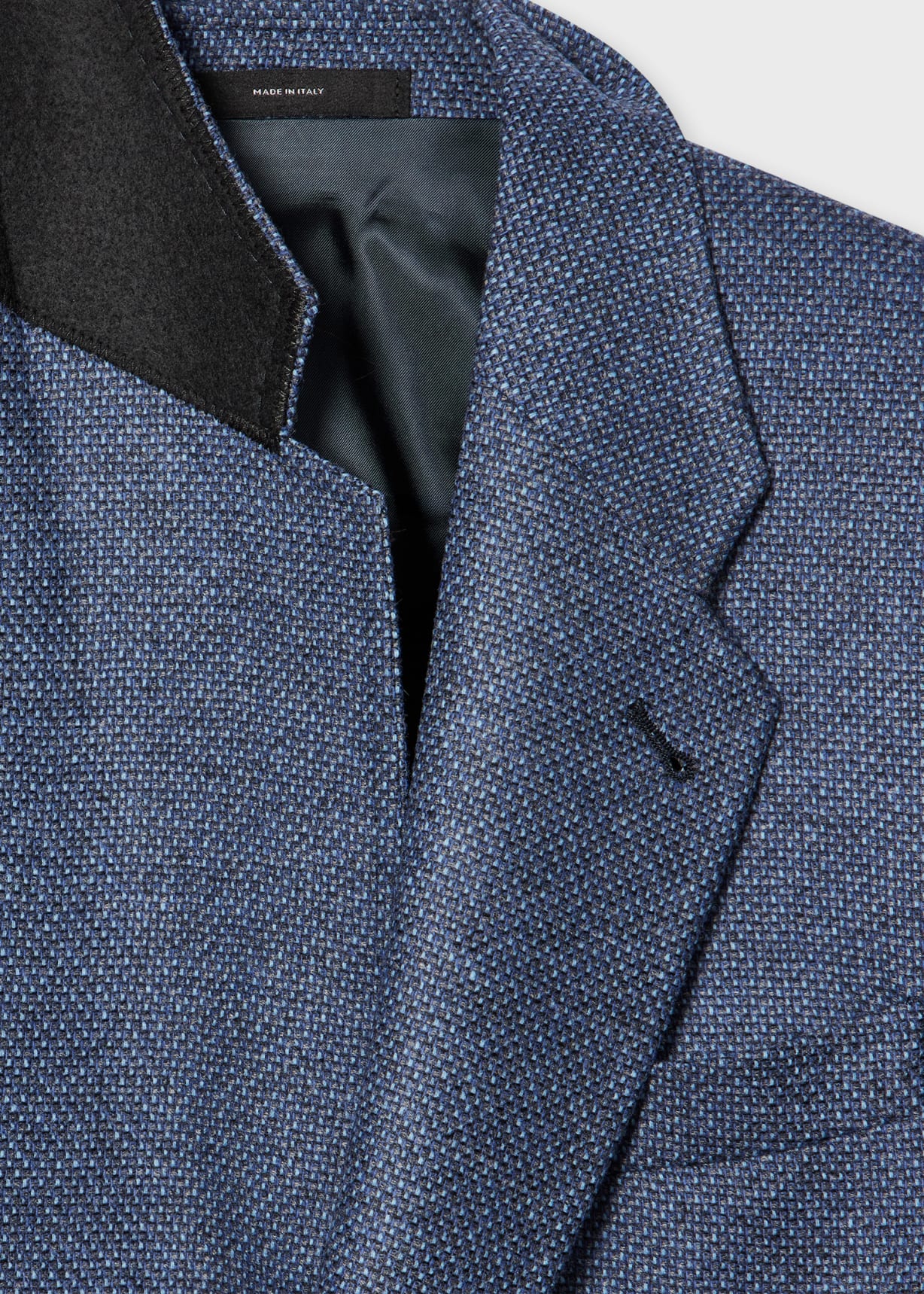 Men's Blue Wool-Cashmere Buggy-Lined Blazer