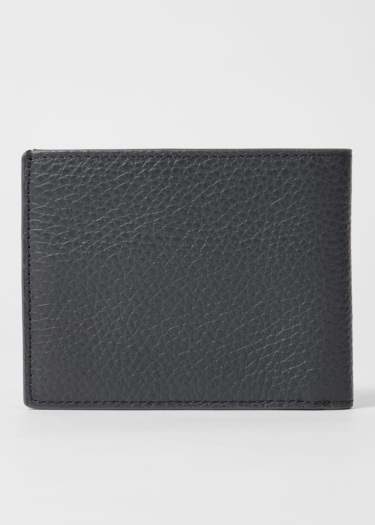 Men's Grey Grained Leather Compact Billfold Wallet