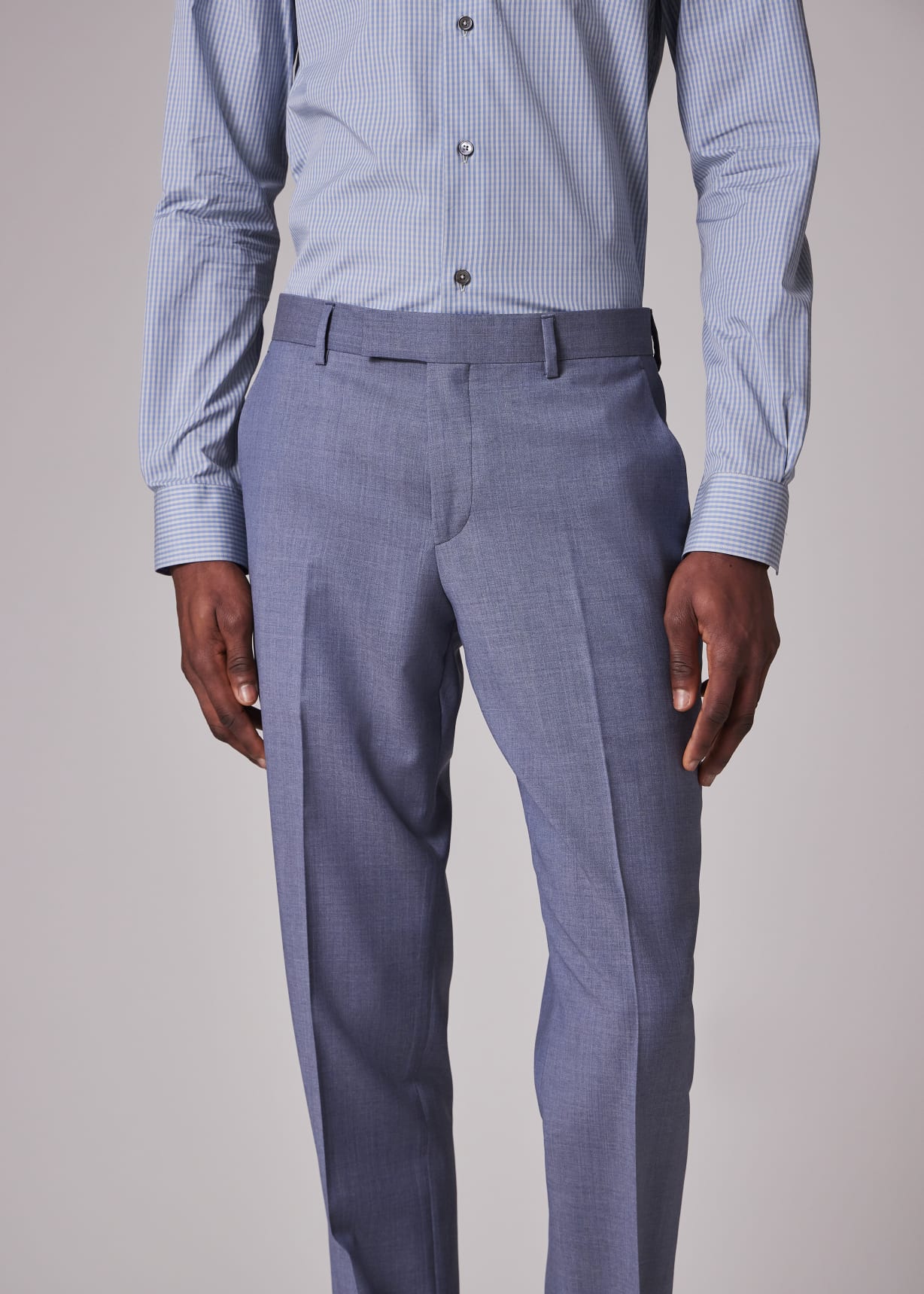 Men's Tailored-Fit Blue Marl Tropical Wool Suit