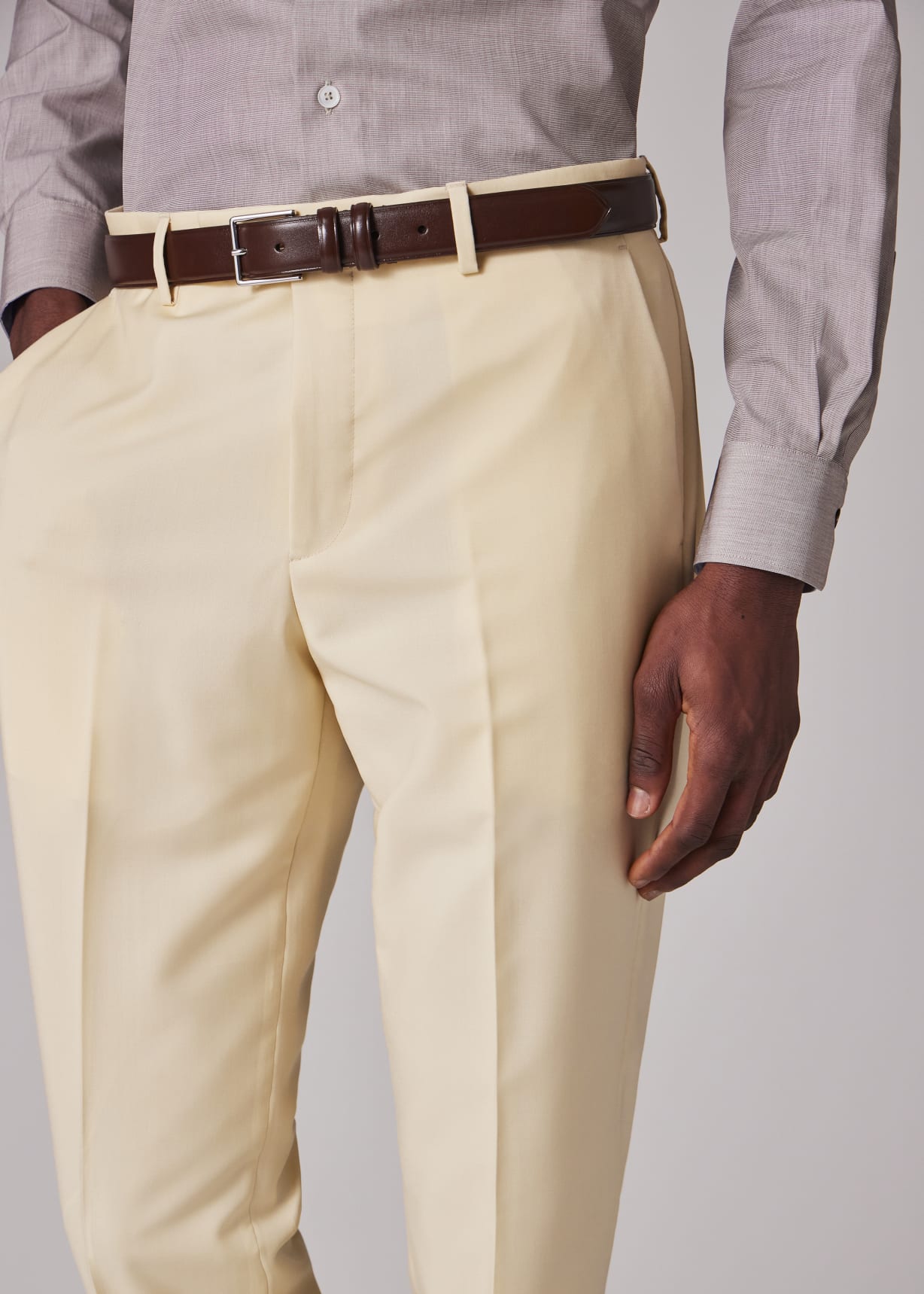 Men's Butter Yellow Wool-Mohair Suit