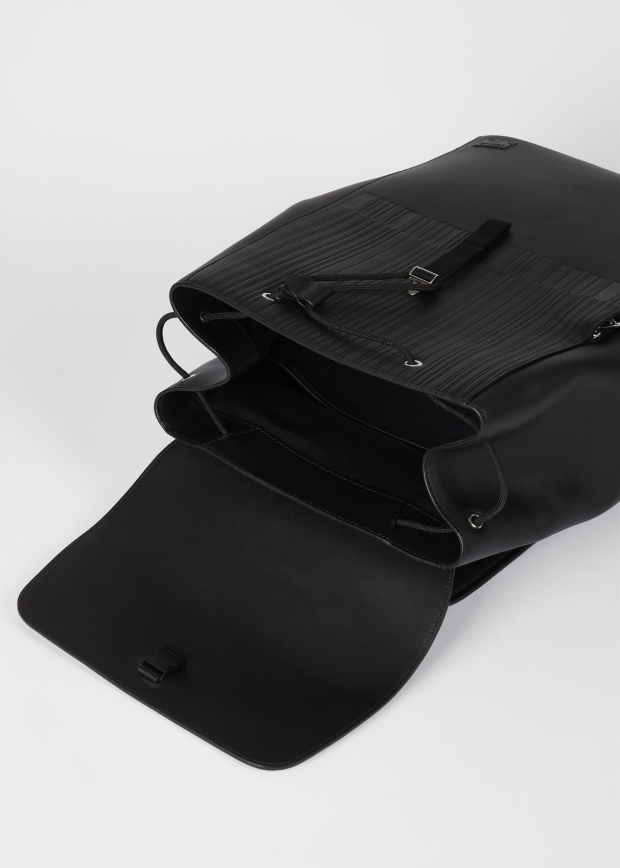 Dark Brown Leather 'Shadow Stripe' Backpack