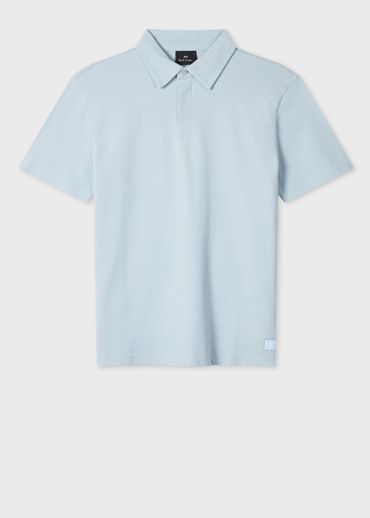 Men's Pale Blue Concealed-Placket Polo Shirt