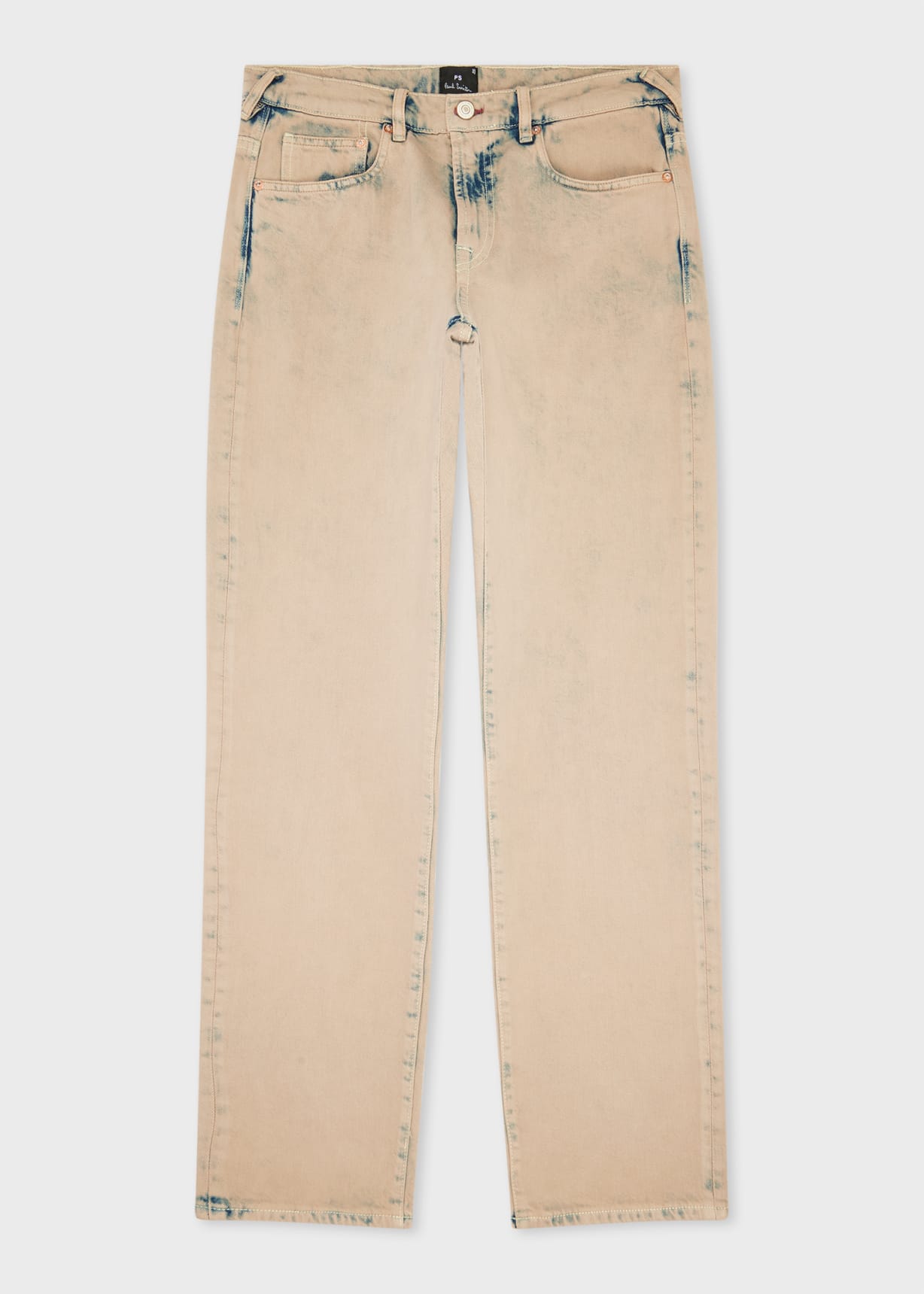 Men's Relaxed Tapered-Fit Bleach-Wash Jeans