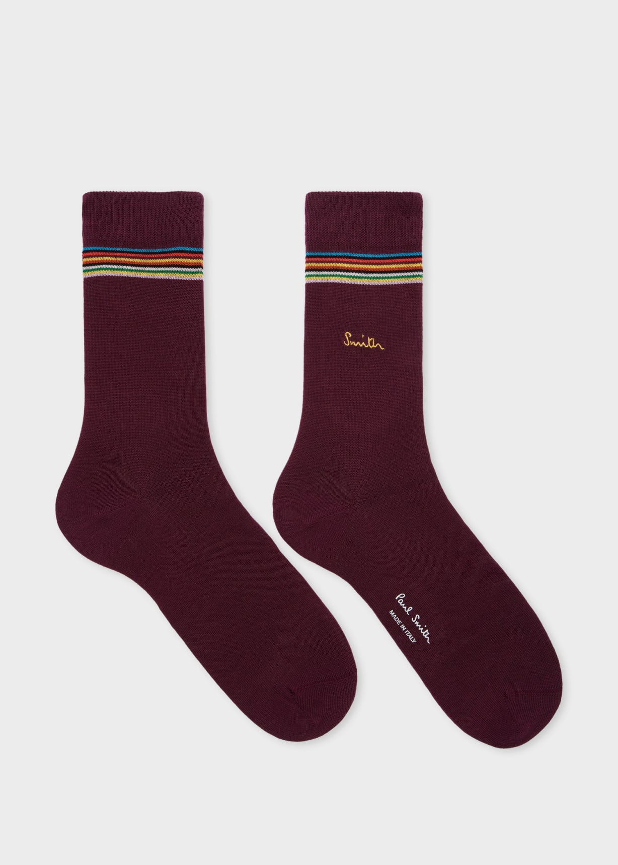 Women's Burgundy 'Signature Stripe' Tip Socks