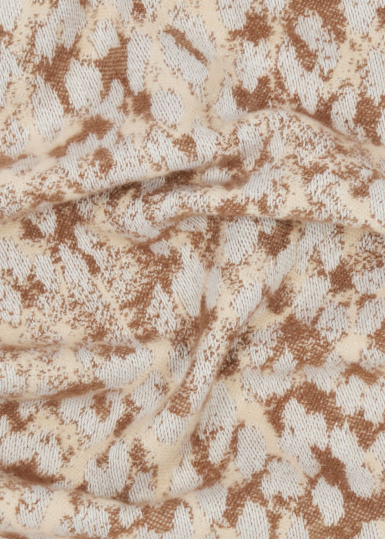 Women's Brown Merino Wool Leopard 'Swirl' Scarf