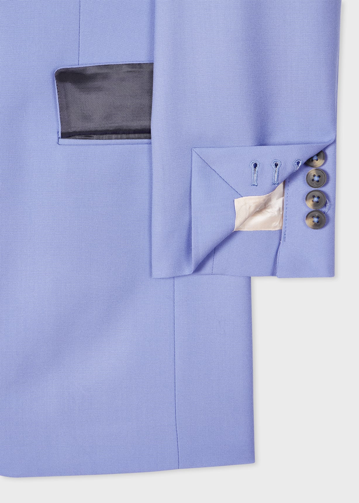 Women's Dusty Blue Wool Hopsack Longline Blazer