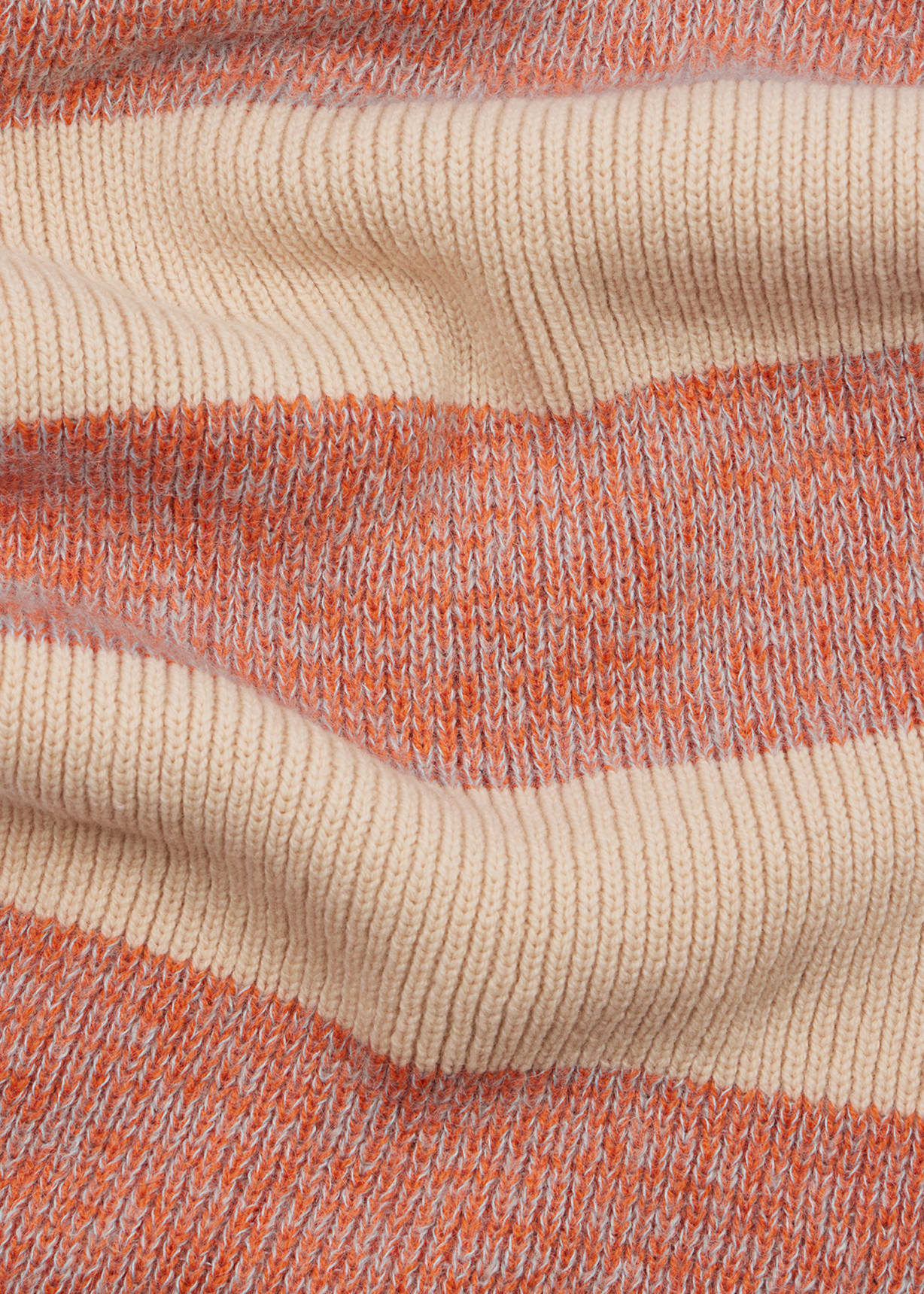 Women's Pink and Beige Lambswool-Blend Block Stripe Scarf