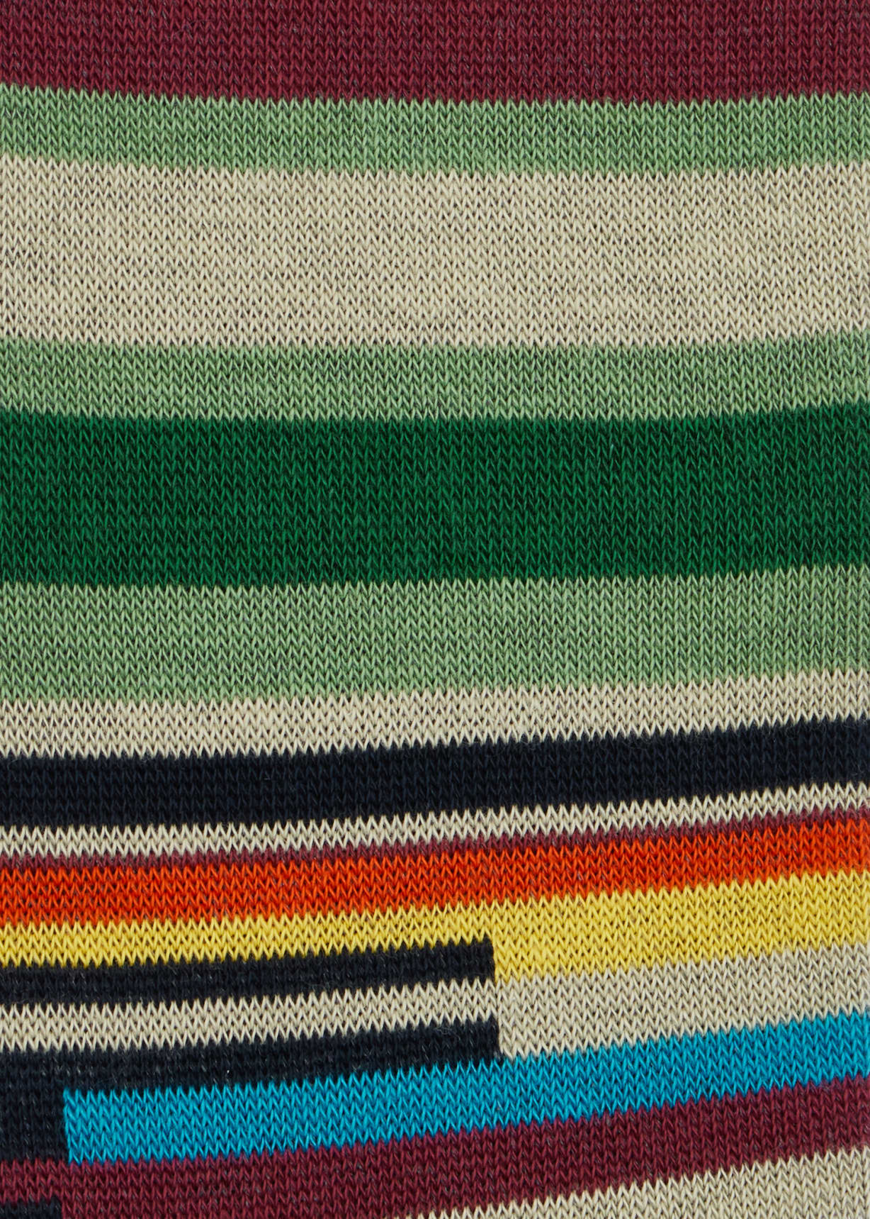 Dark Blue Cotton-Blend Mixed 'Signature Stripe' Socks