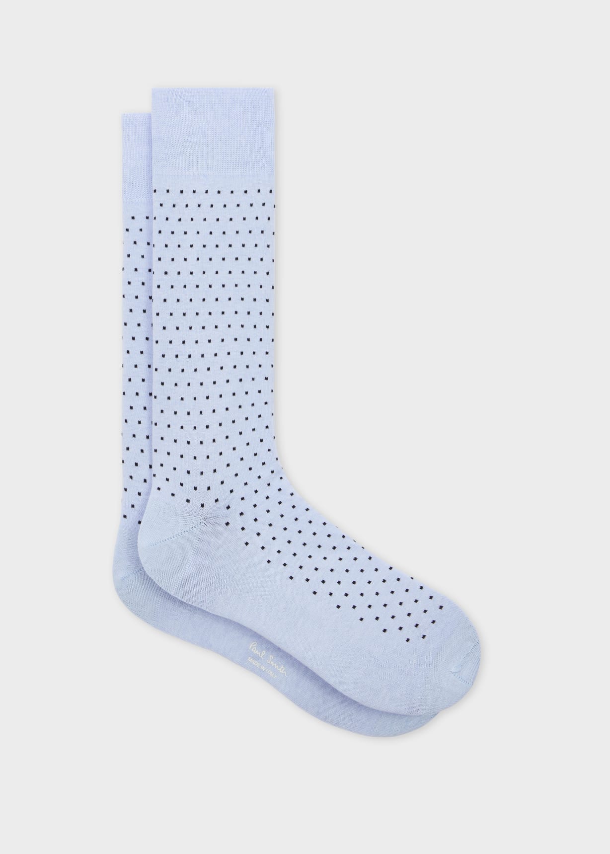 Pale Blue Wool Polka Dot Socks