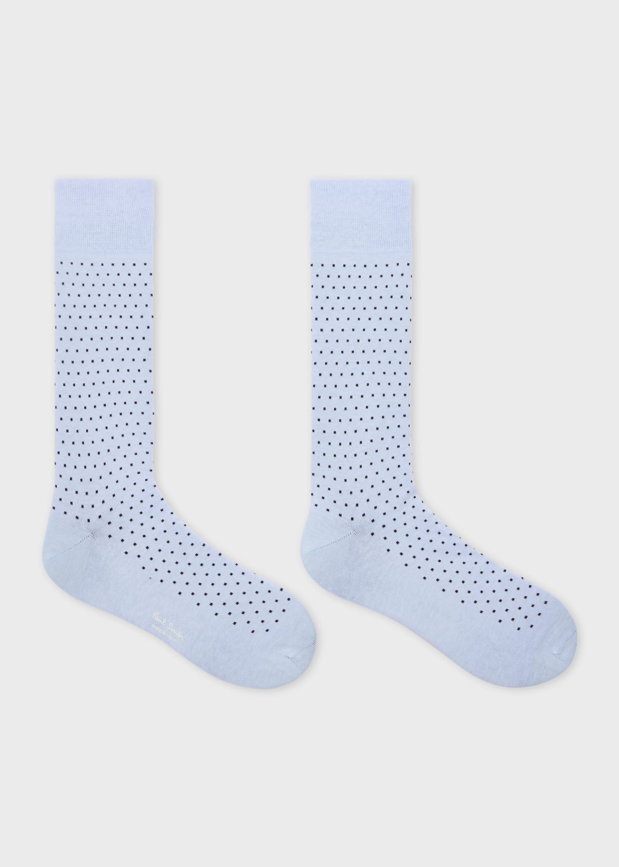Pale Blue Wool Polka Dot Socks