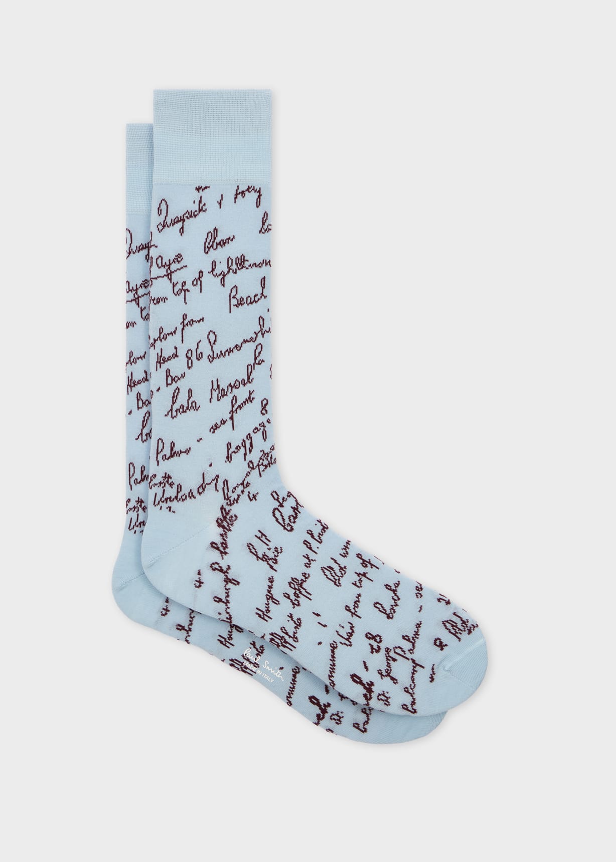 Men's Blue 'Handwriting' Socks