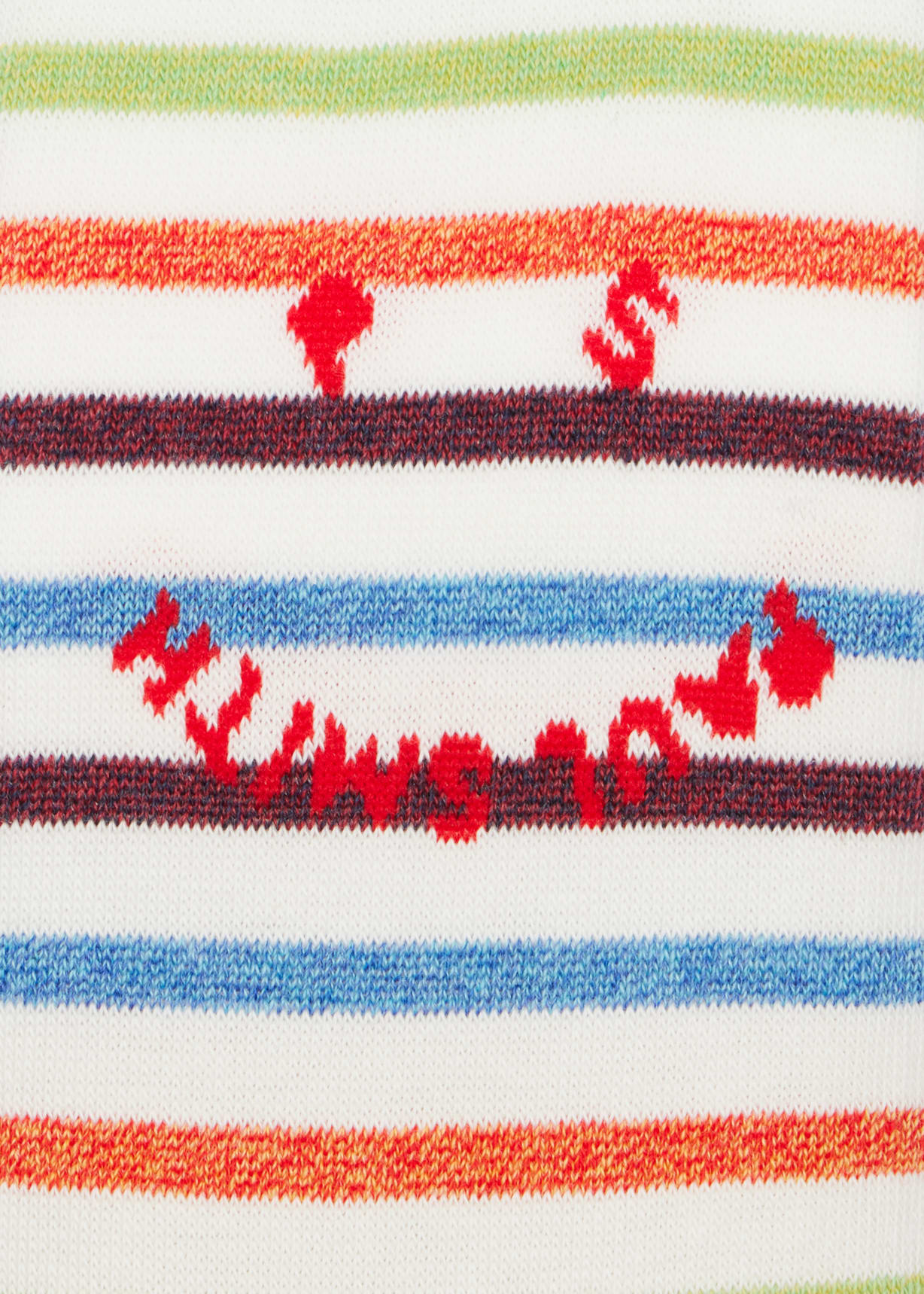 White 'Happy' Stripe Socks