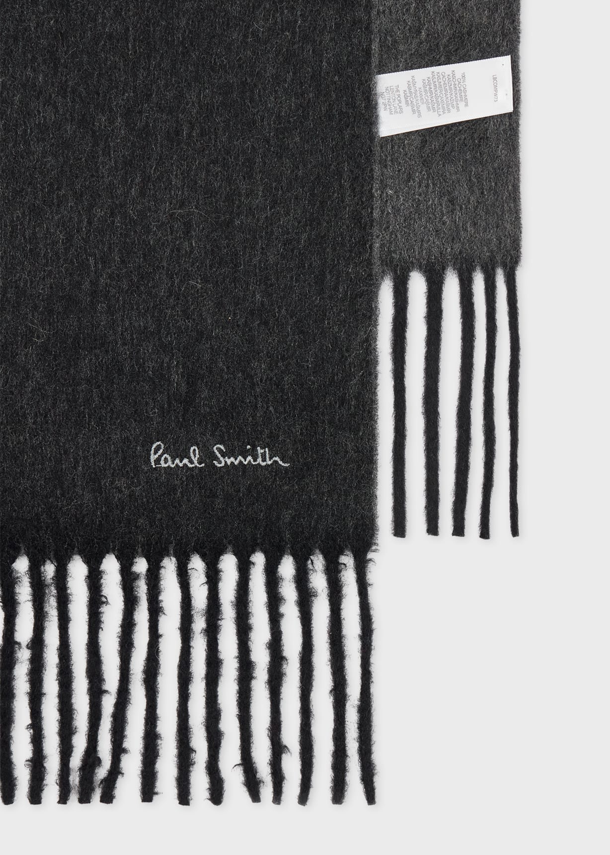 Black 'Signature Stripe' Edge Cashmere Scarf