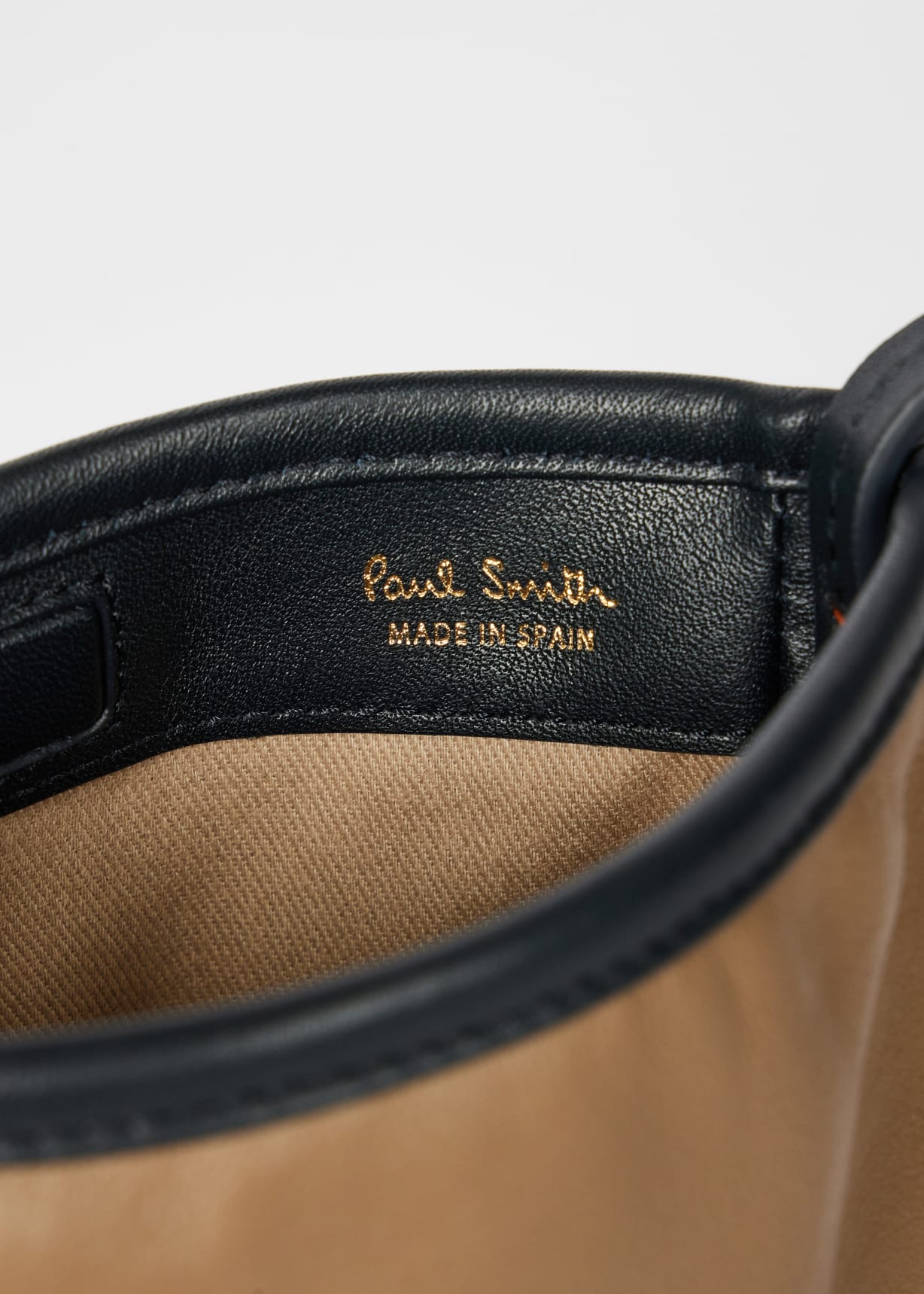 Men's Taupe Colour-Block Leather Pouch Bag